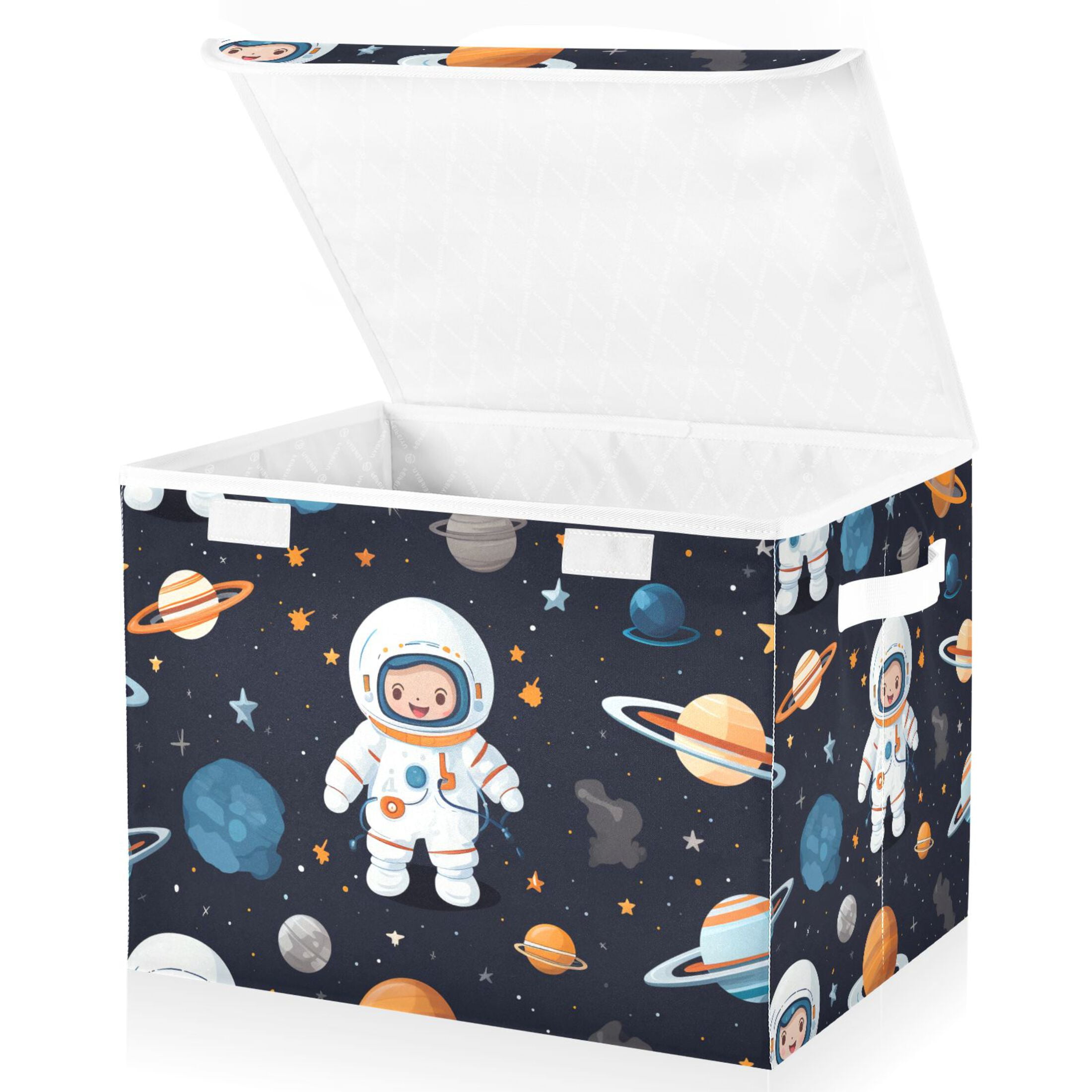 Large Lidded Foldable Storage Baskets Cubes Boxes Lids Bin for Home ...