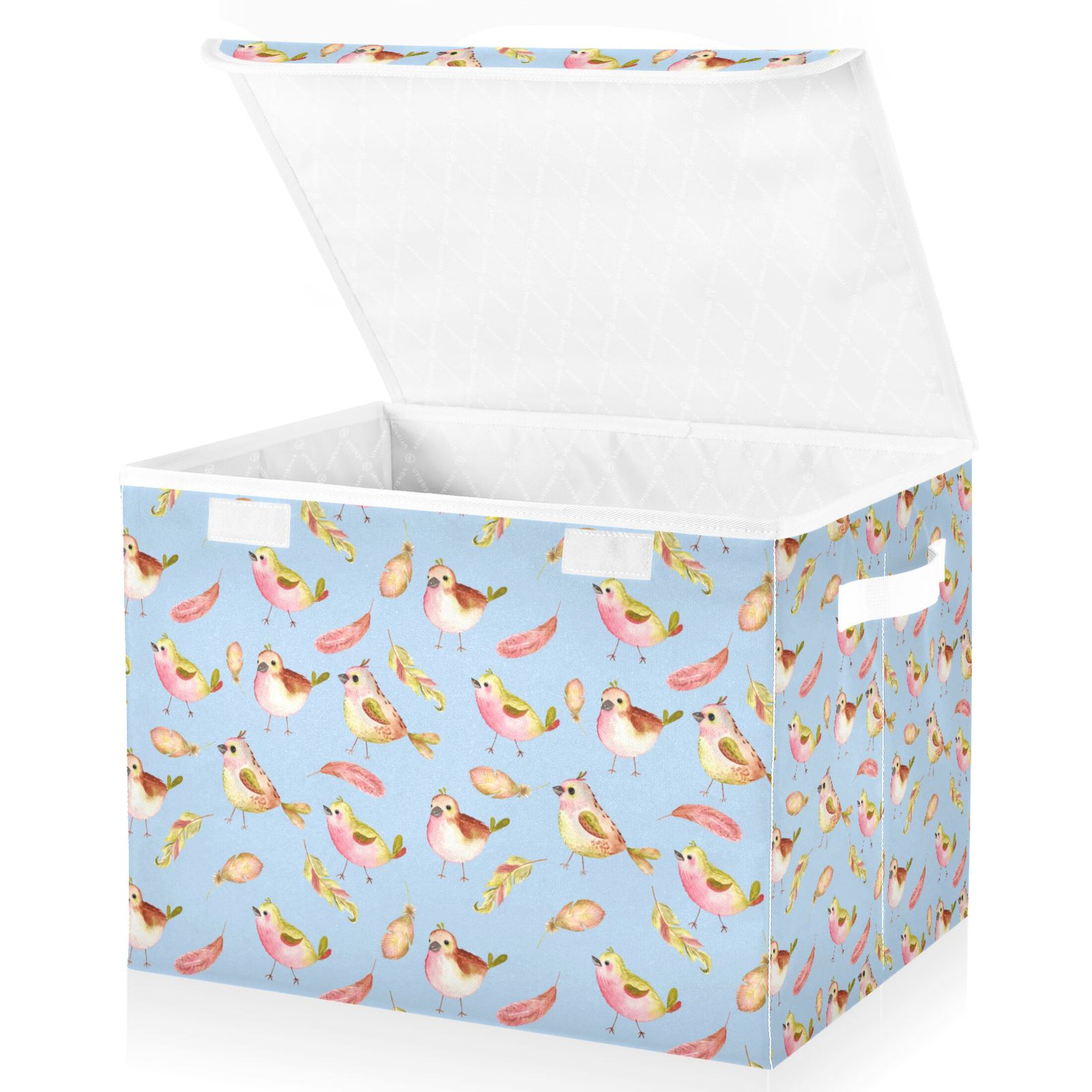 Large Lidded Foldable Storage Baskets Cubes Boxes Lids Bin for Home ...