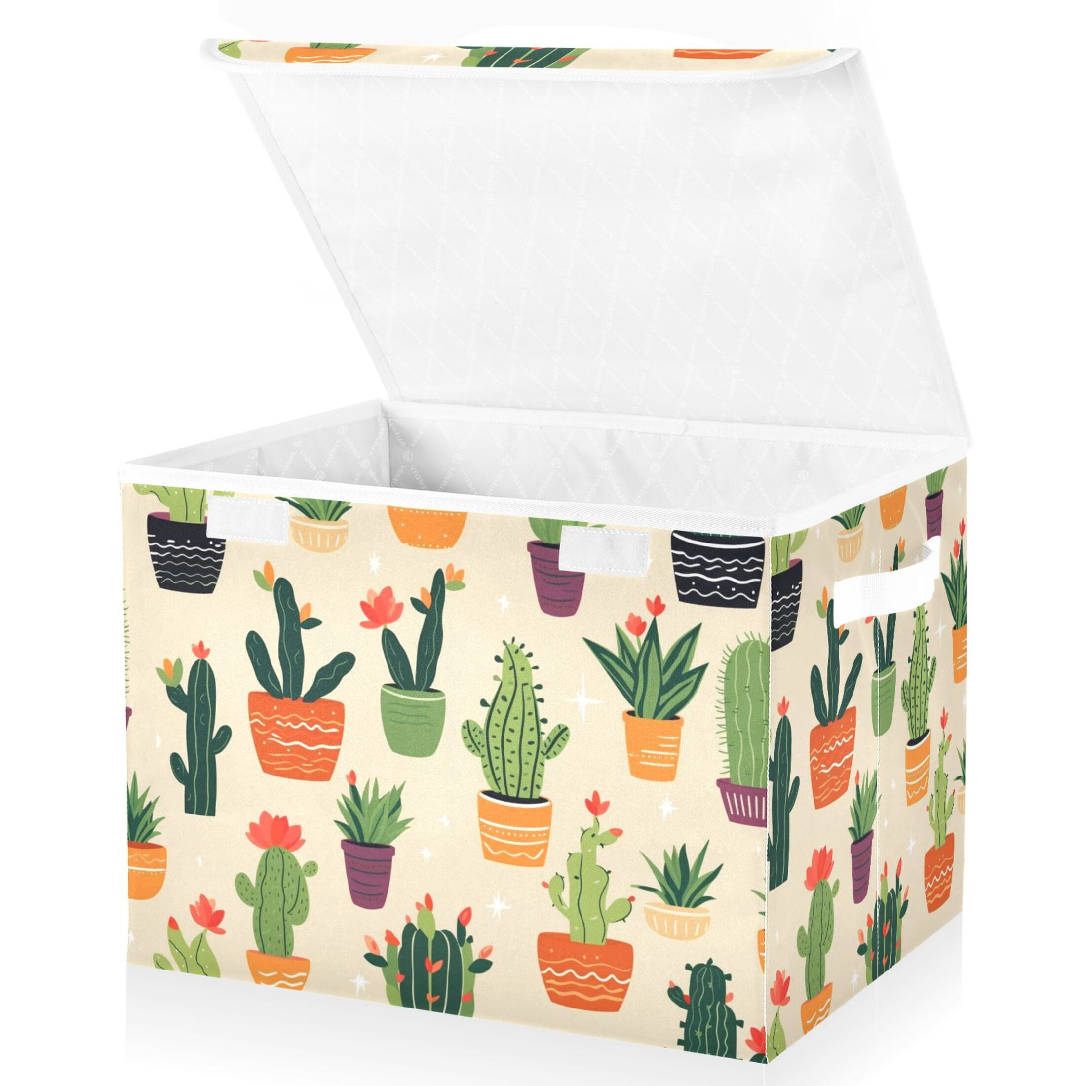 Large Lidded Foldable Storage Baskets Cubes Boxes Lids Bin for Home ...