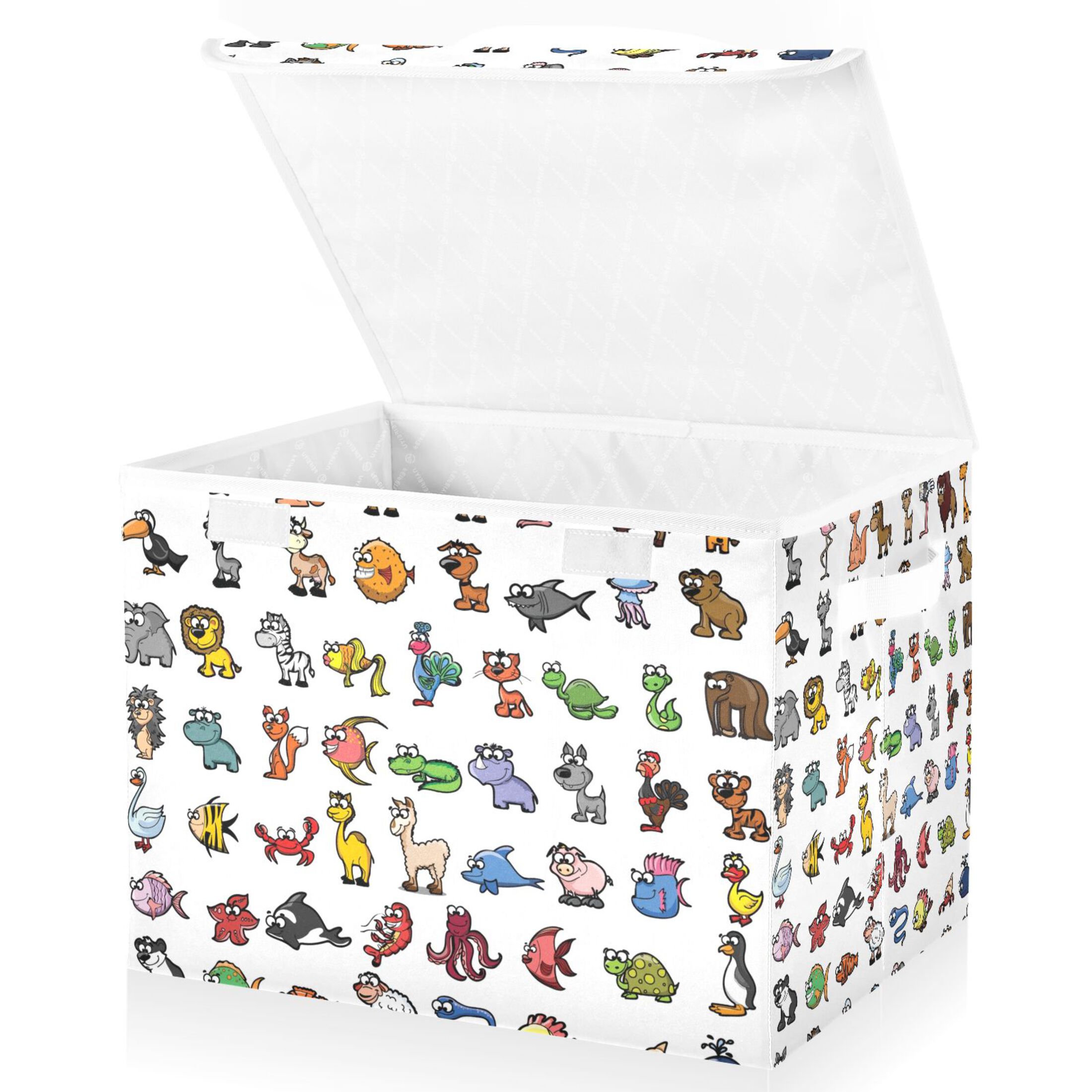 Large Lidded Foldable Storage Baskets Cubes Boxes Lids Bin for Home ...