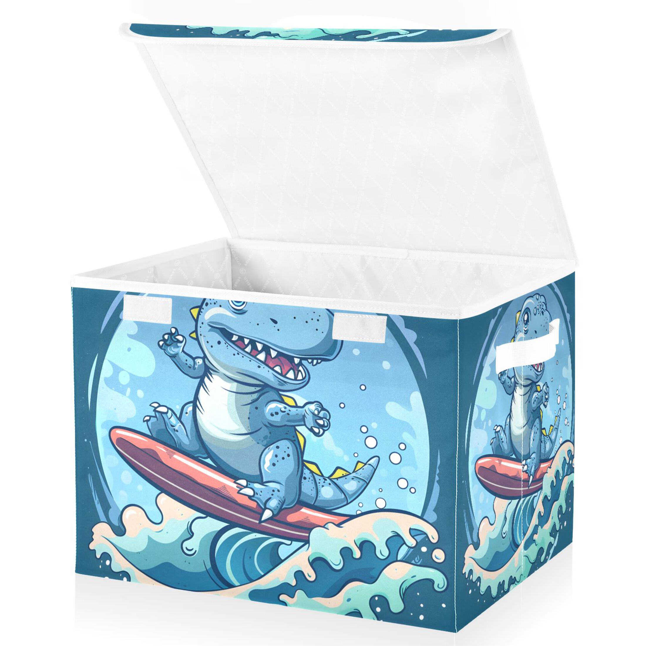 Large Lidded Foldable Storage Baskets Cubes Boxes Lids Bin for Home ...