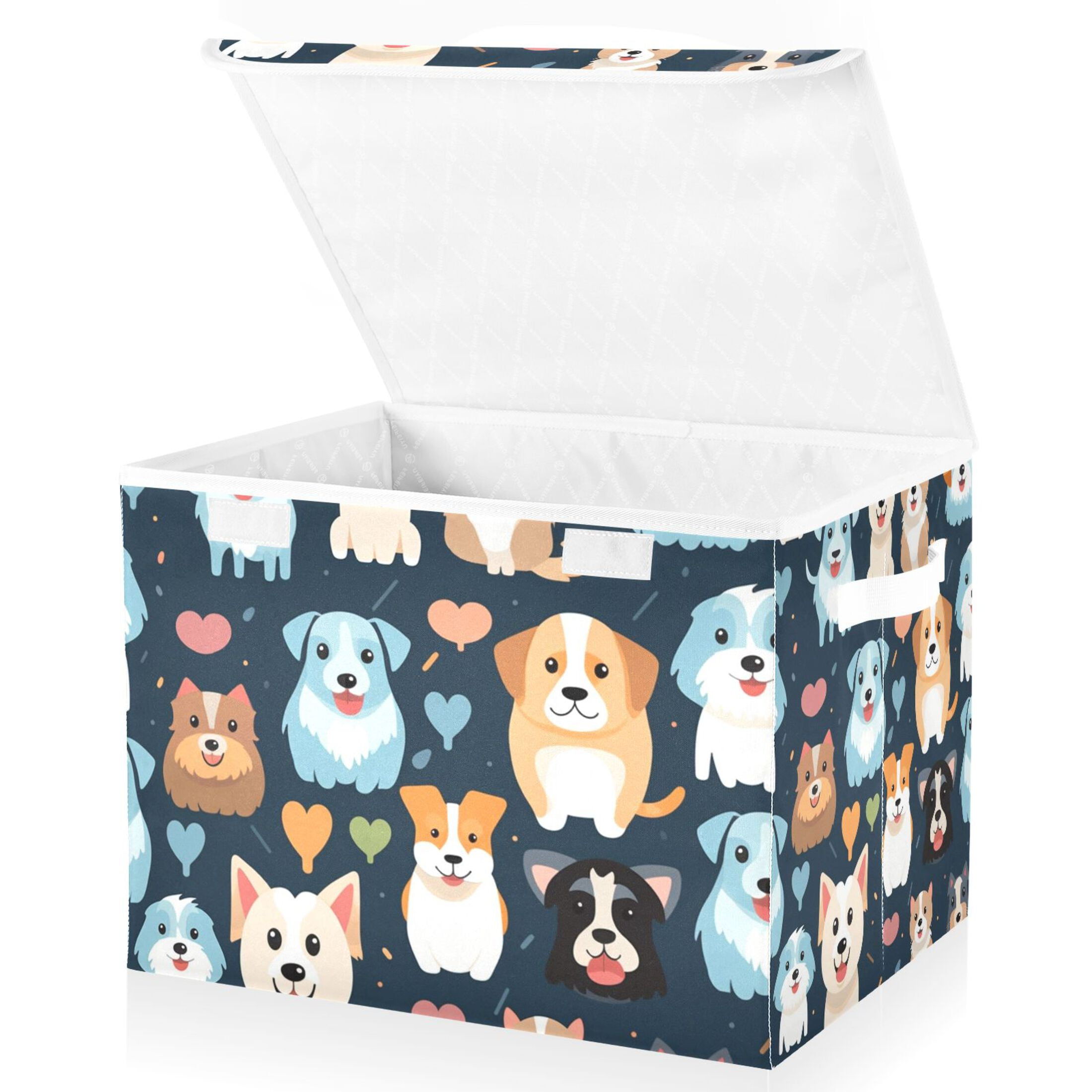 Large Lidded Foldable Storage Baskets Cubes Boxes Lids Bin for Home ...