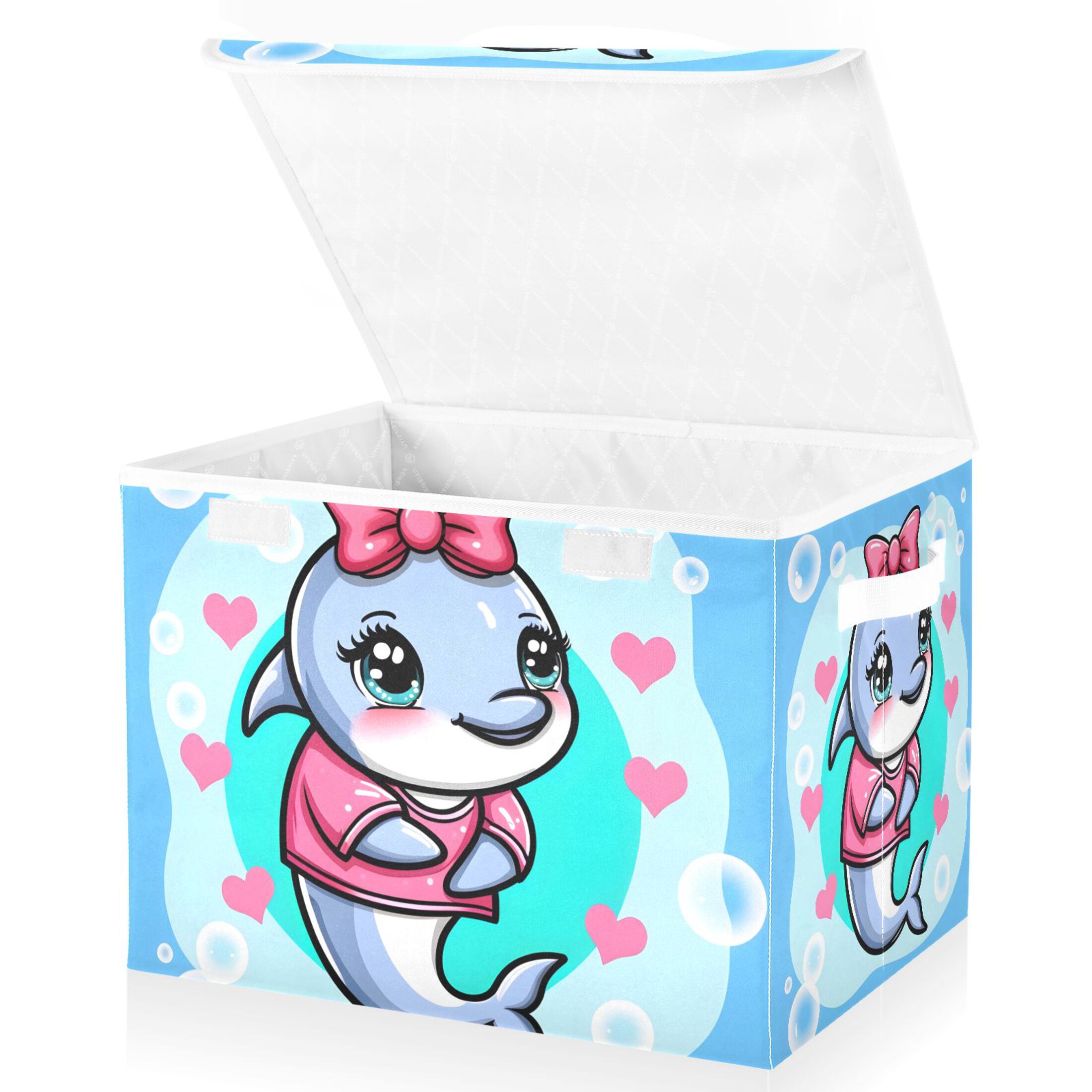 Large Lidded Foldable Storage Baskets Cubes Boxes Lids Bin for Home ...