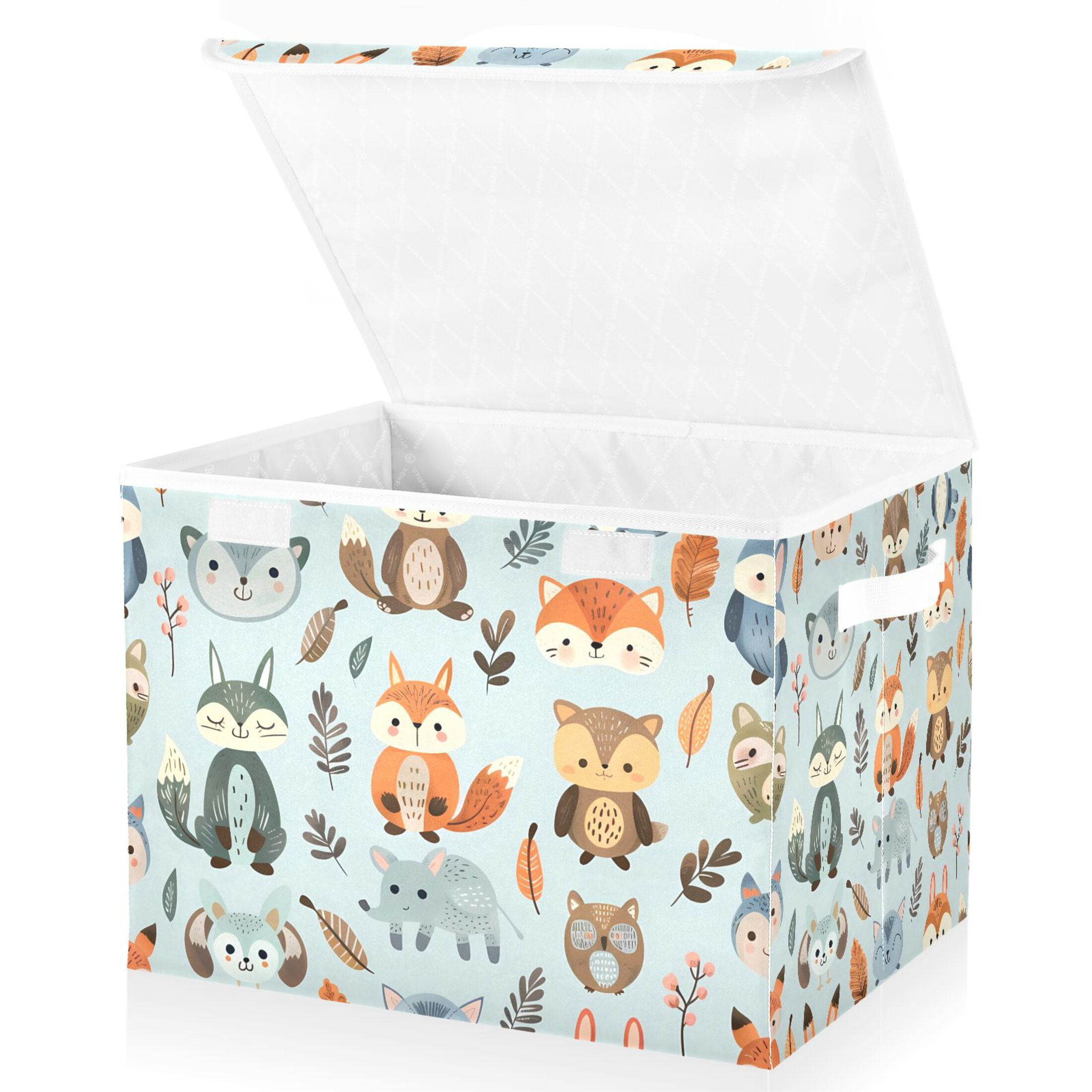 Large Lidded Foldable Storage Baskets Cubes Boxes Lids Bin for Home ...