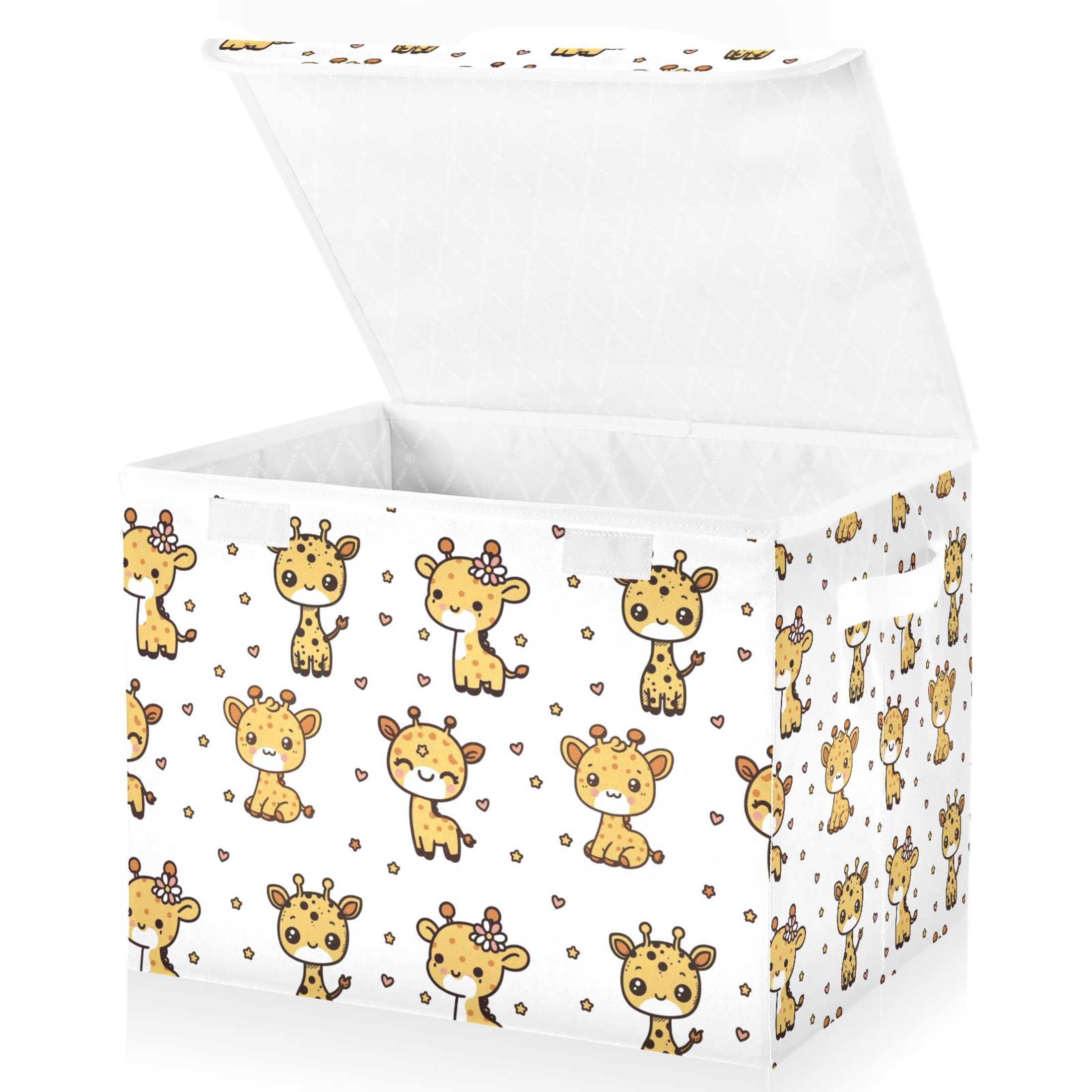 Large Lidded Foldable Storage Baskets Cubes Boxes Lids Bin for Home ...