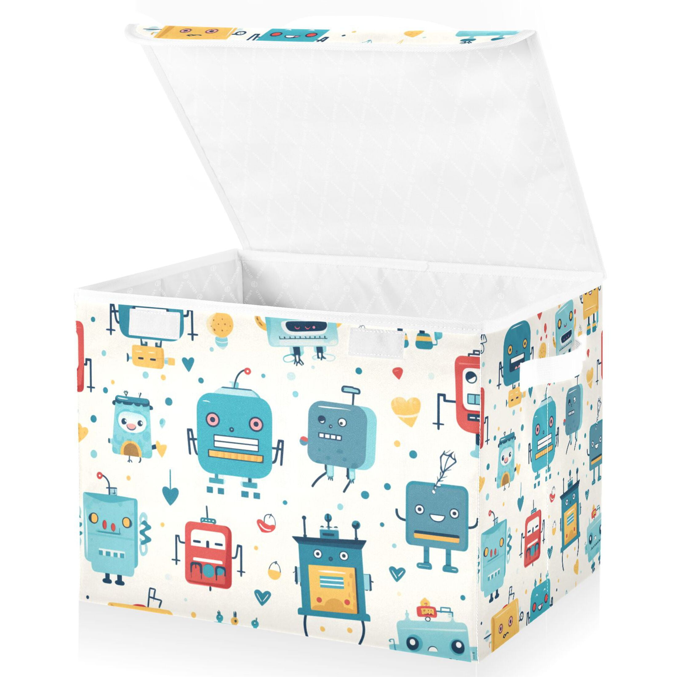 Large Lidded Foldable Storage Baskets Cubes Boxes Lids Bin for Home ...