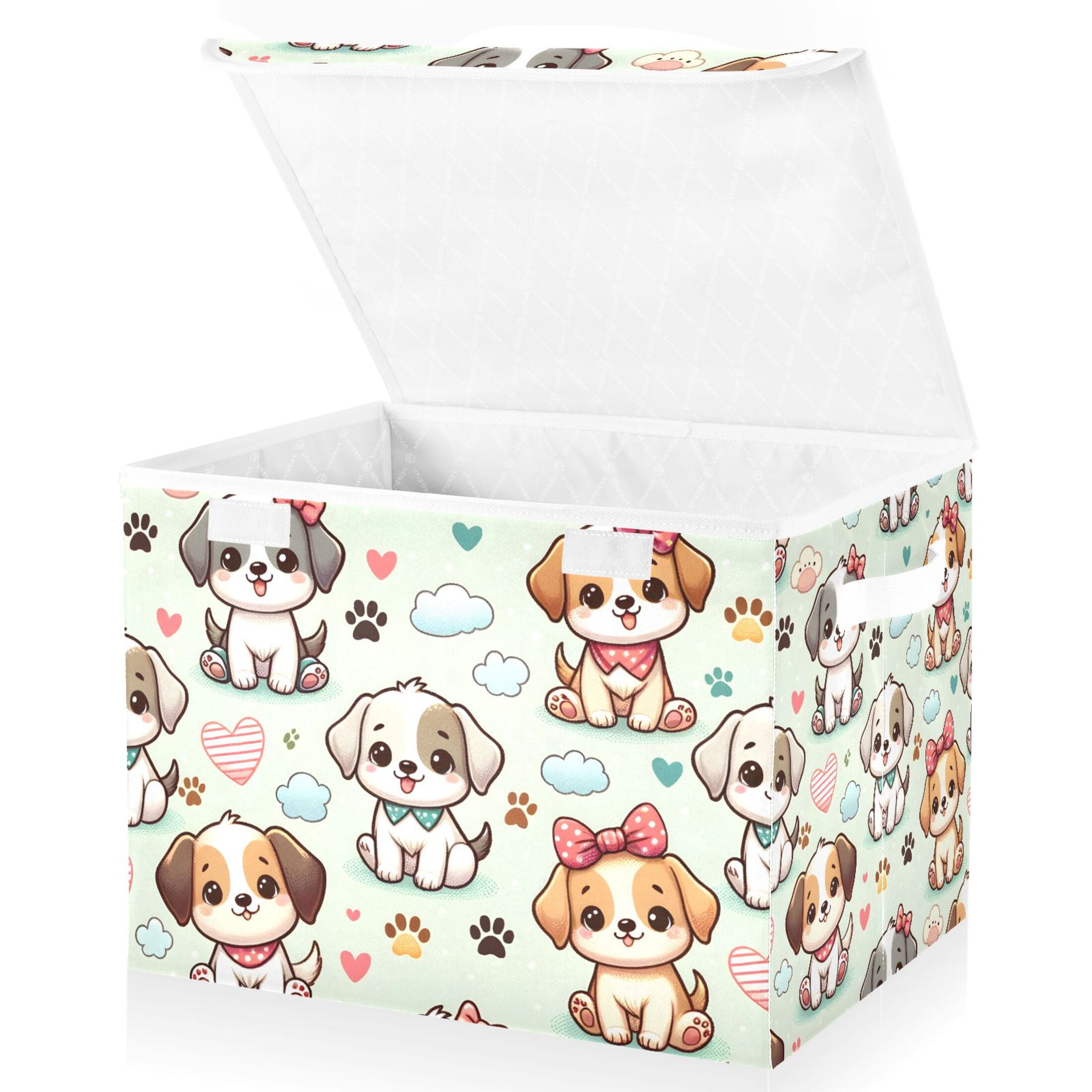 Large Lidded Foldable Storage Baskets Cubes Boxes Lids Bin for Home ...