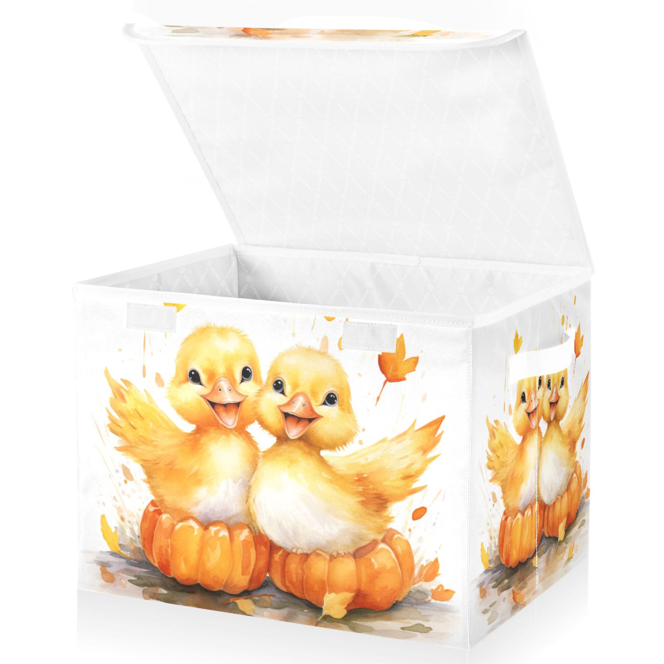 Large Lidded Foldable Storage Baskets Cubes Boxes Lids Bin for Home ...