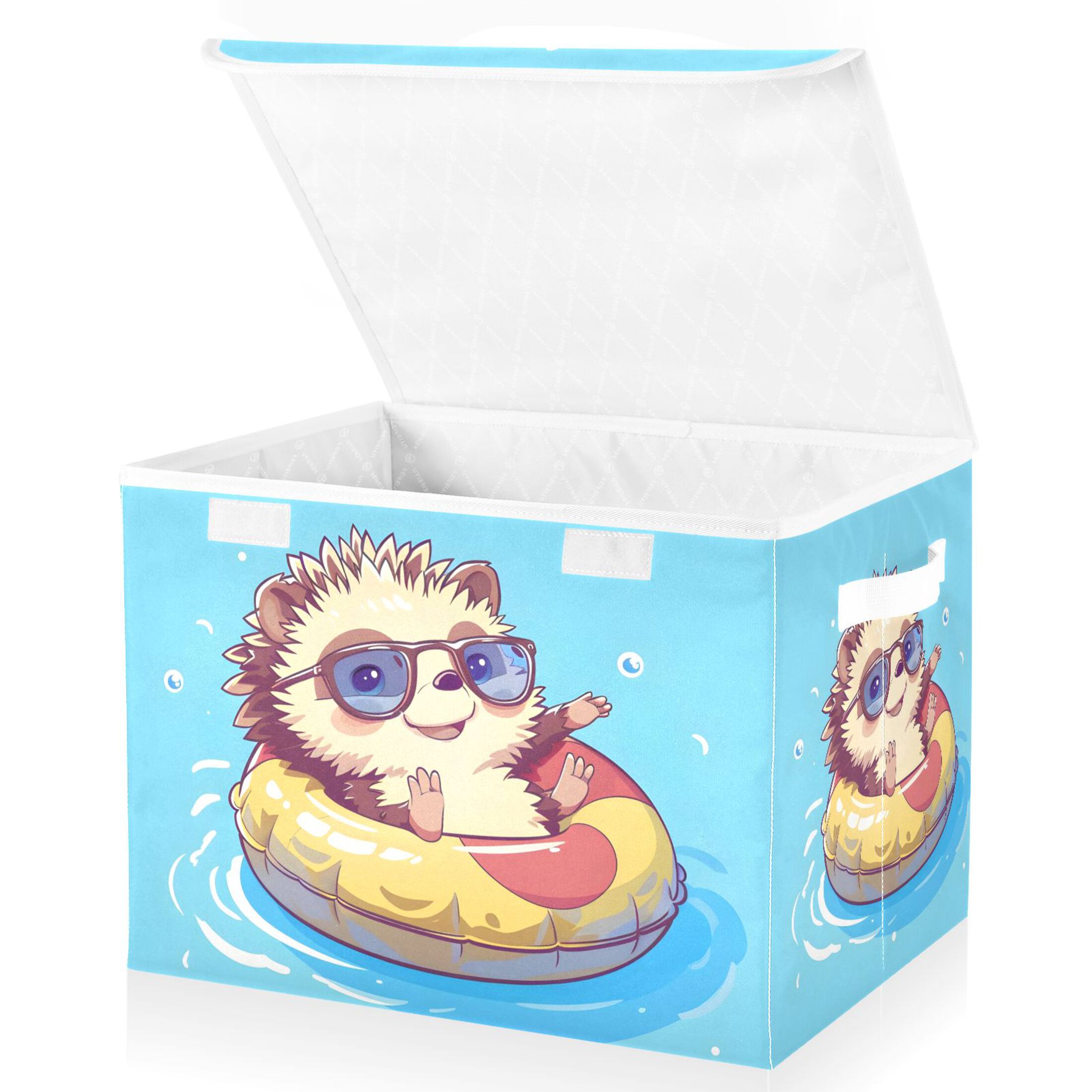 Large Lidded Foldable Storage Baskets Cubes Boxes Lids Bin for Home ...