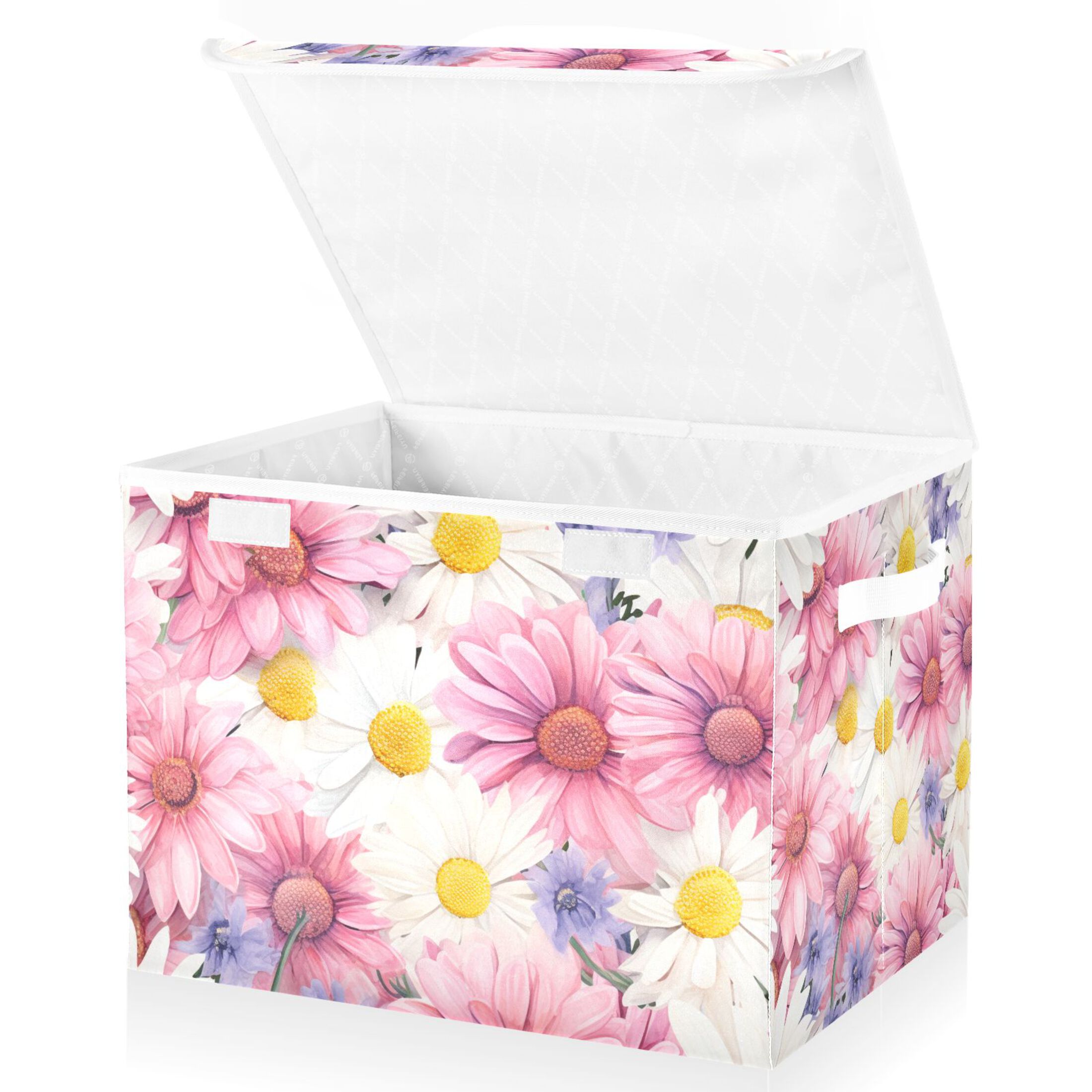 Large Lidded Foldable Storage Baskets Cubes Boxes Lids Bin for Home ...