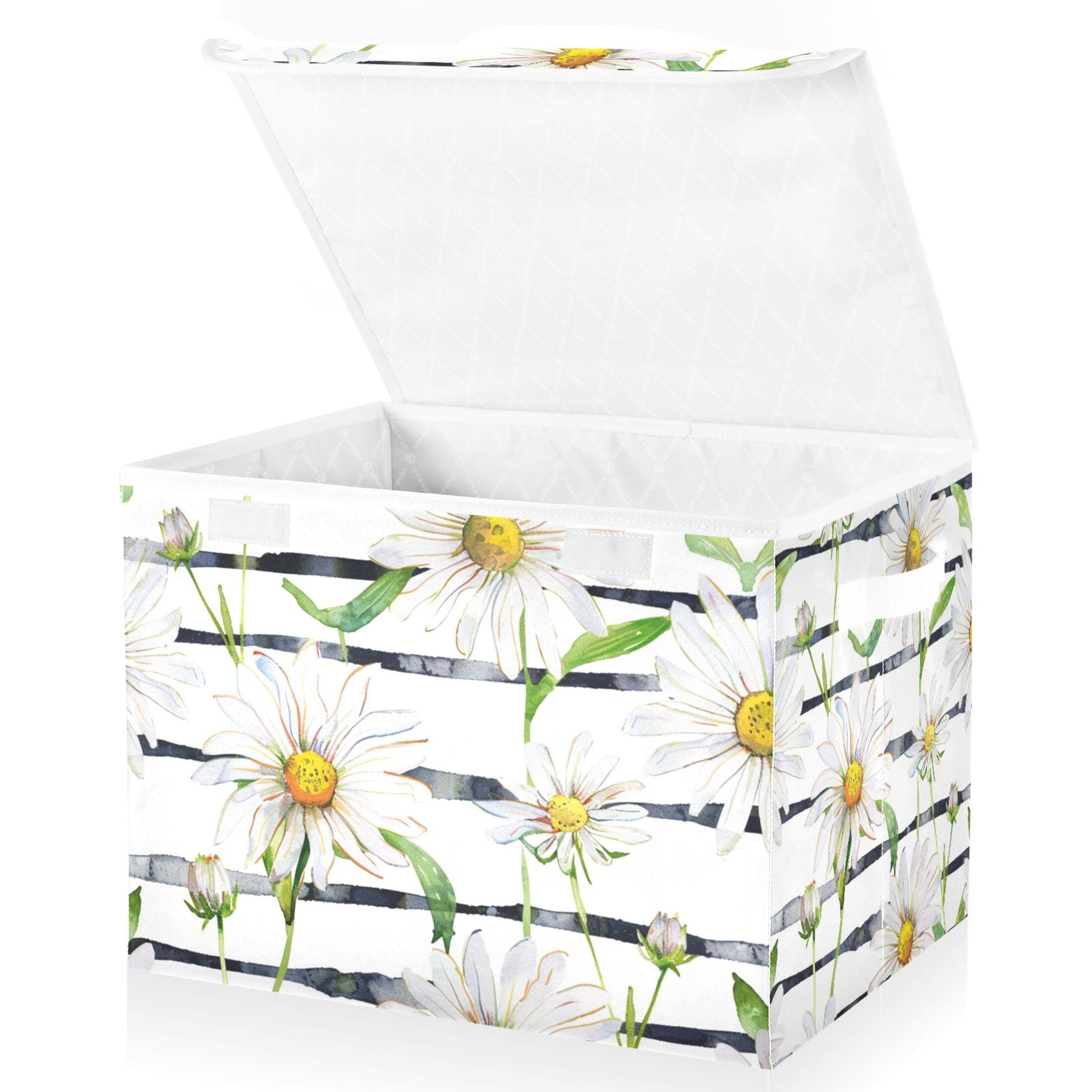 Large Lidded Foldable Storage Baskets Cubes Boxes Lids Bin for Home ...