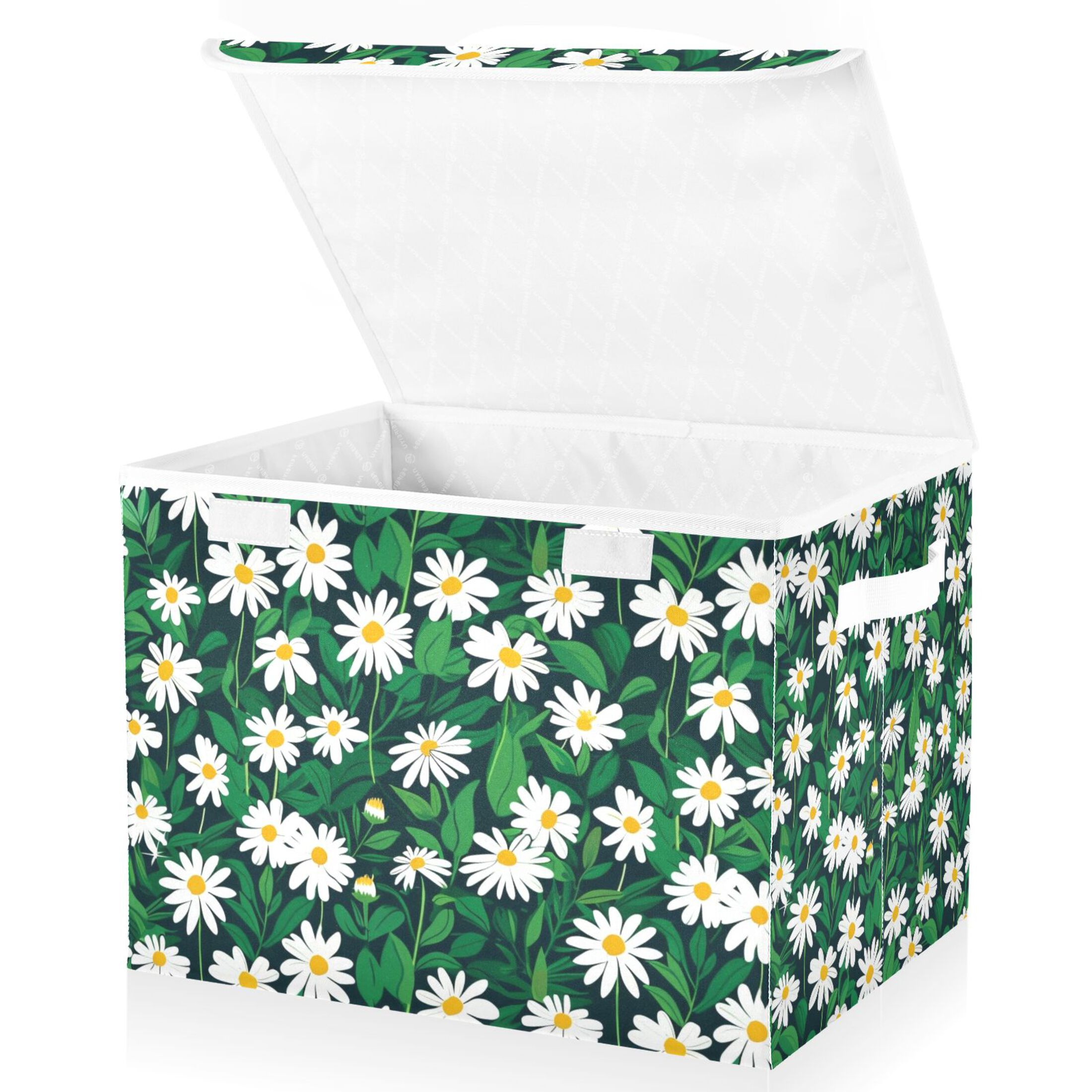 Large Lidded Foldable Storage Baskets Cubes Boxes Lids Bin for Home ...