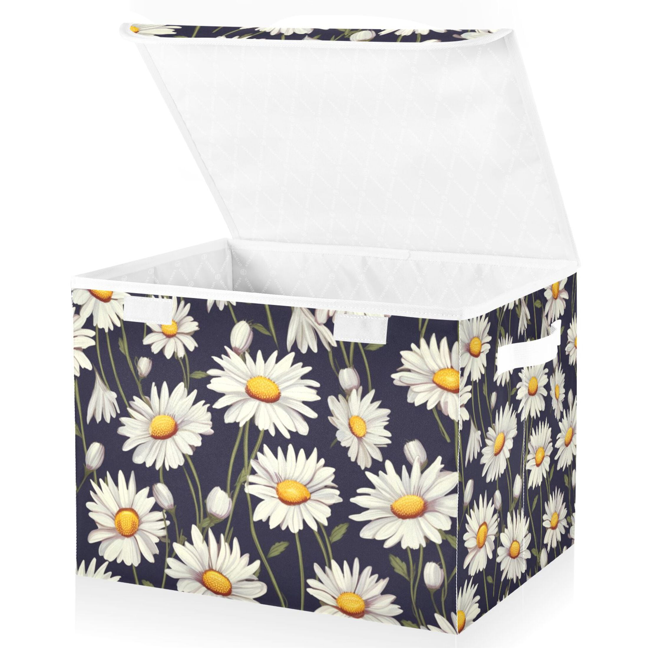 Large Lidded Foldable Storage Baskets Cubes Boxes Lids Bin for Home ...