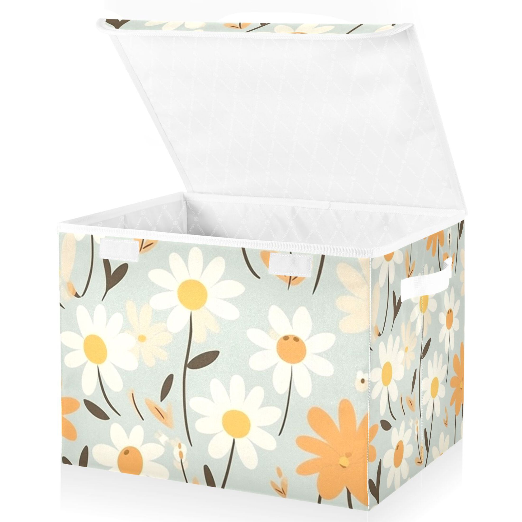 Large Lidded Foldable Storage Baskets Cubes Boxes Lids Bin for Home ...