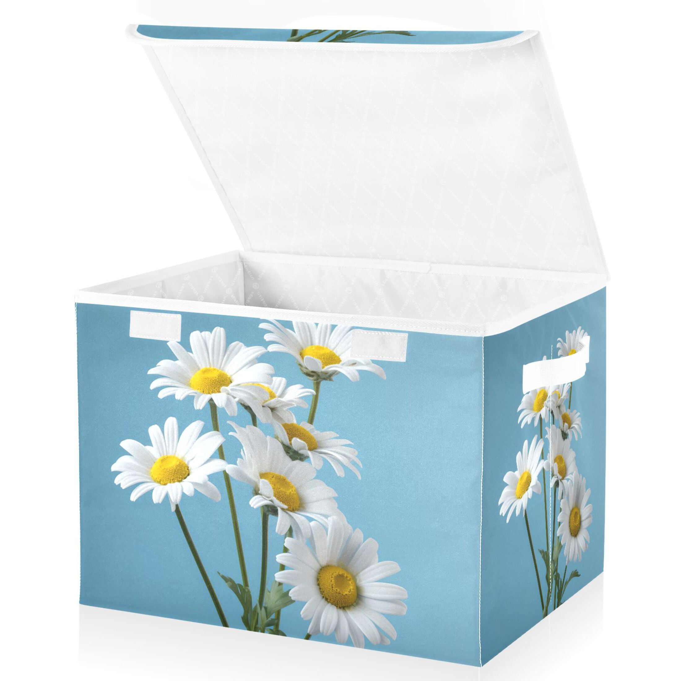 Large Lidded Foldable Storage Baskets Cubes Boxes Lids Bin for Home ...