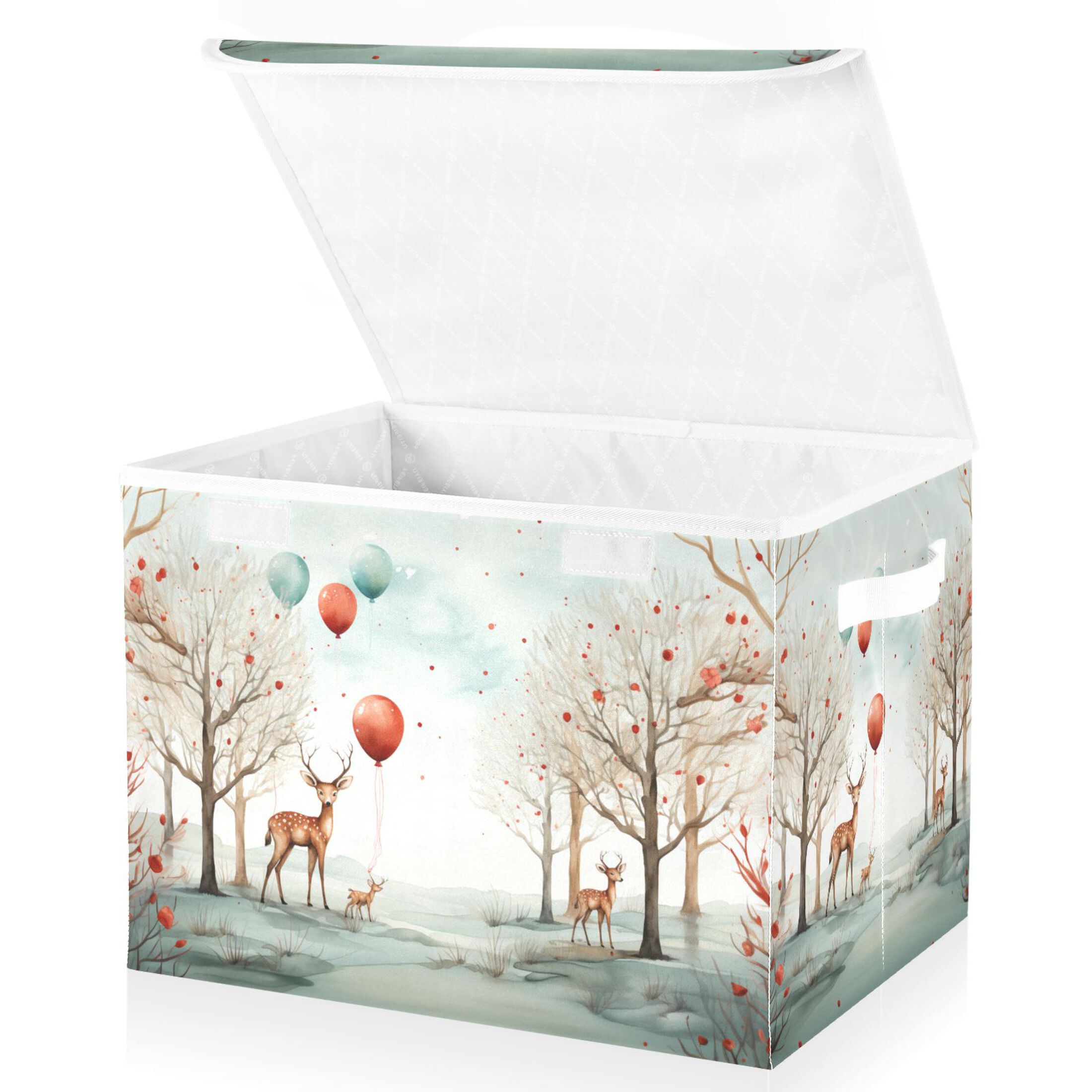 Large Lidded Foldable Storage Baskets Cubes Boxes Lids Bin for Home ...