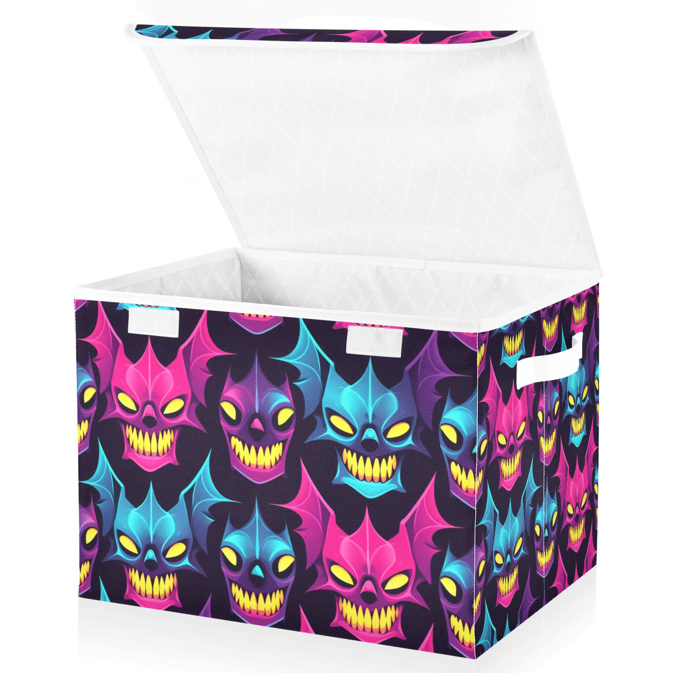 Large Lidded Foldable Storage Baskets Cubes Boxes Lids Bin for Home ...