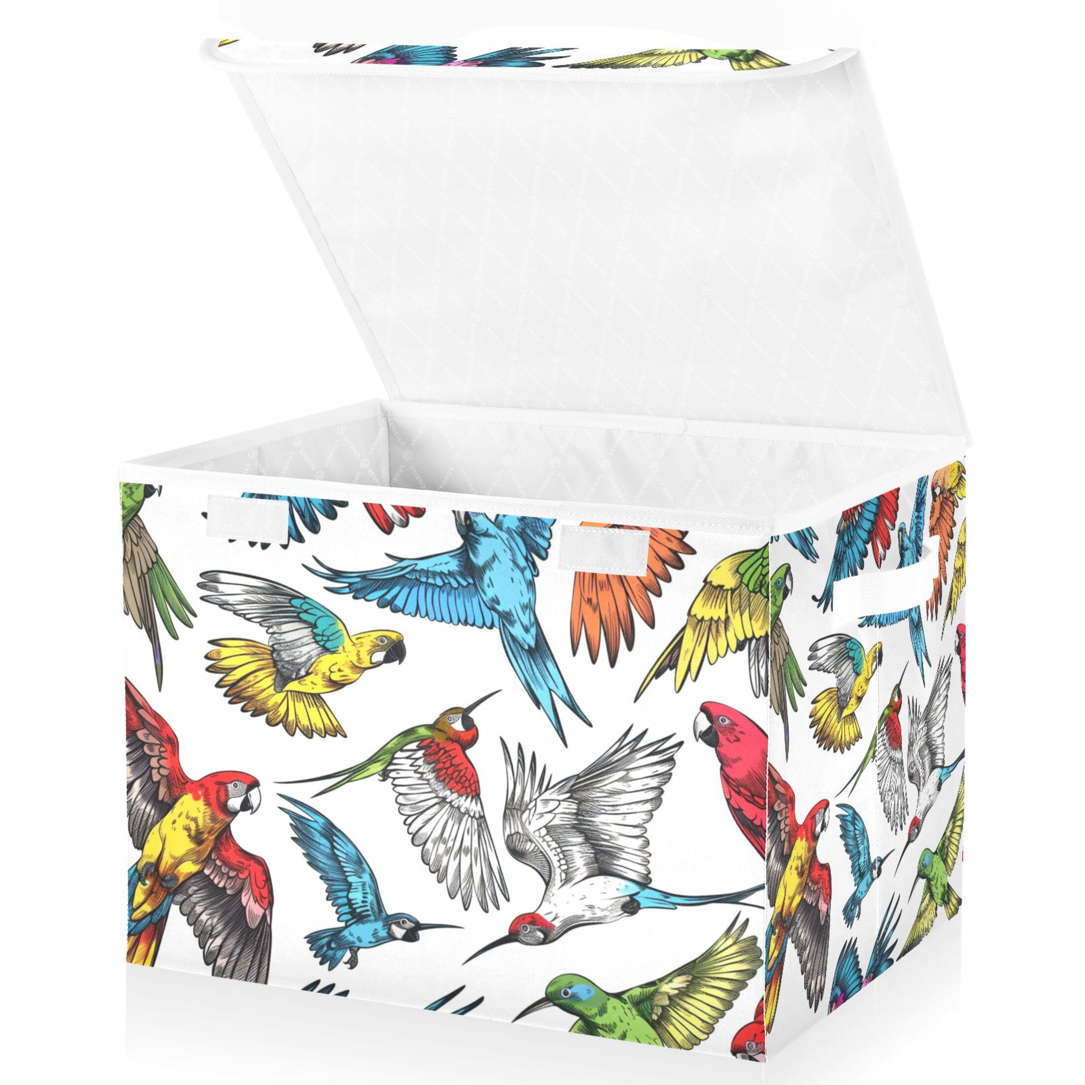 Large Lidded Foldable Storage Baskets Cubes Boxes Lids Bin for Home ...