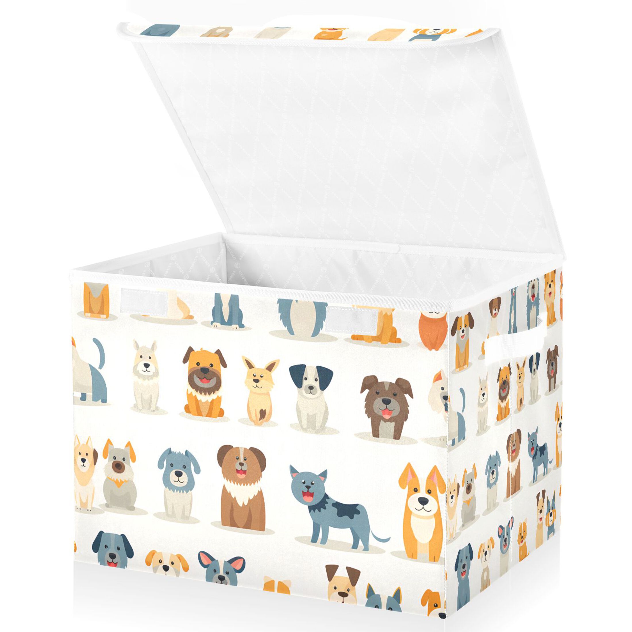 Large Lidded Foldable Storage Baskets Cubes Boxes Lids Bin for Home ...