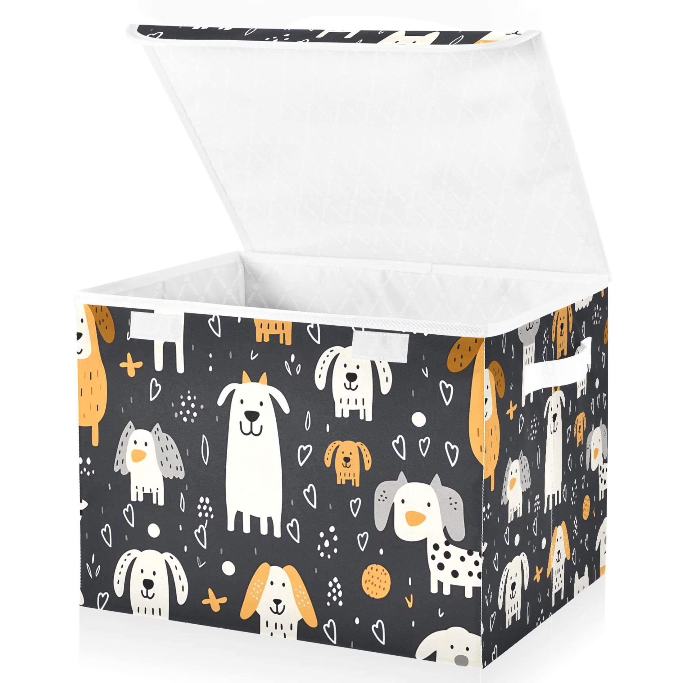 Large Lidded Foldable Storage Baskets Cubes Boxes Lids Bin for Home ...