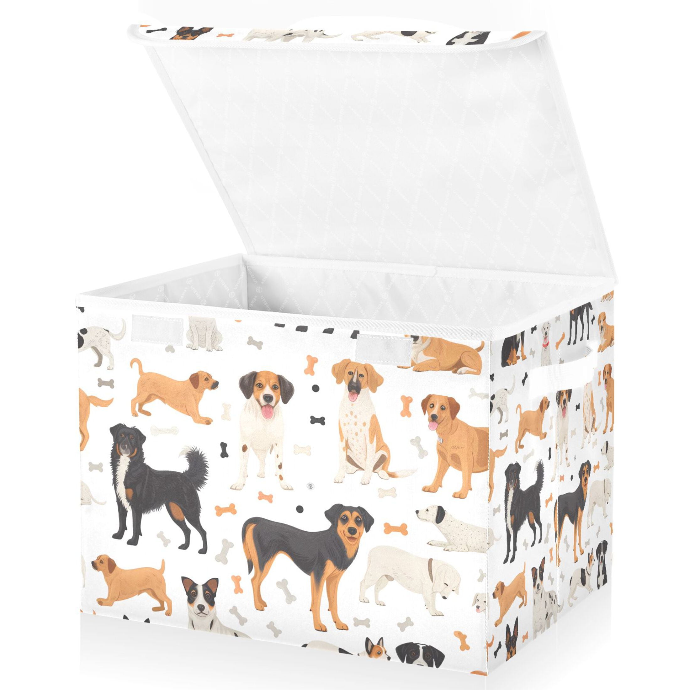 Large Lidded Foldable Storage Baskets Cubes Boxes Lids Bin for Home ...