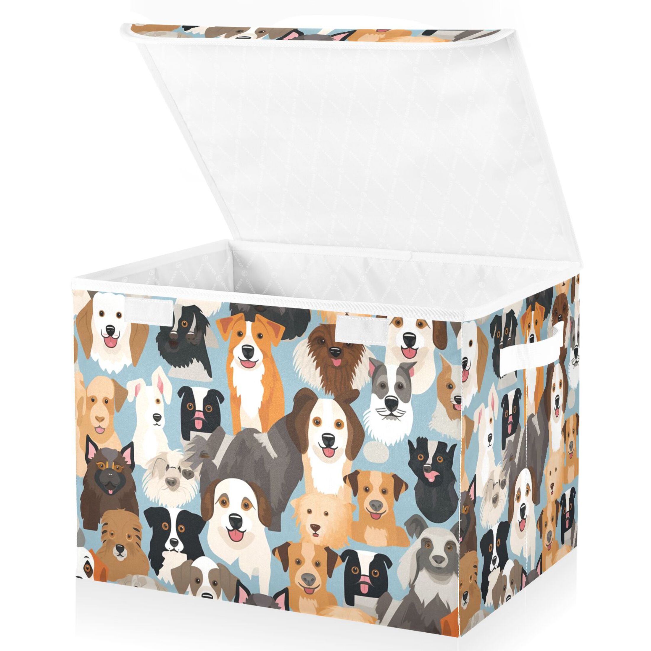 Large Lidded Foldable Storage Baskets Cubes Boxes Lids Bin for Home ...