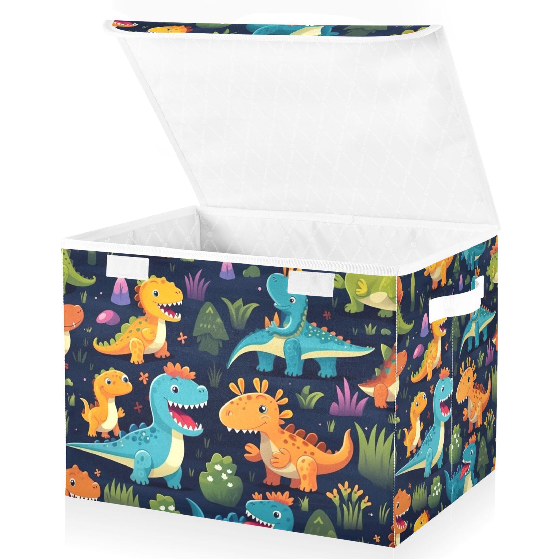 Large Lidded Foldable Storage Baskets Cubes Boxes Lids Bin for Home ...