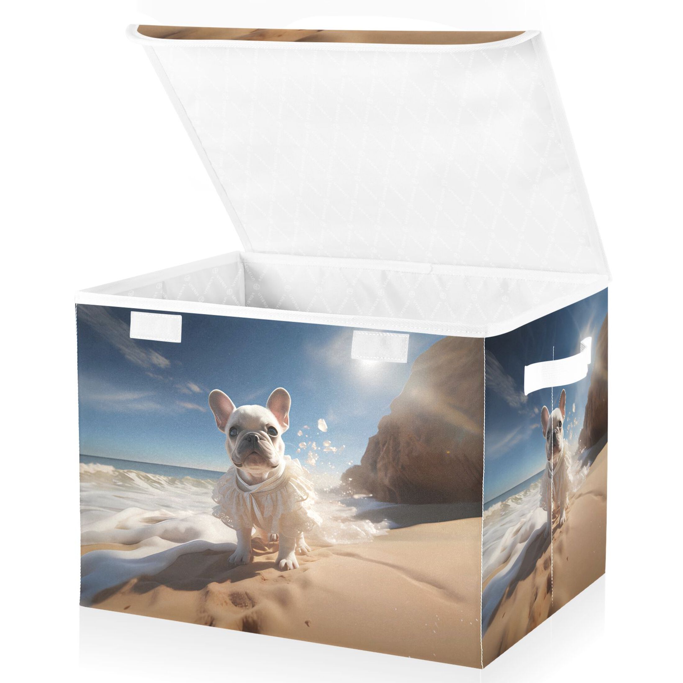 Large Lidded Foldable Storage Baskets Cubes Boxes Lids Bin for Home ...