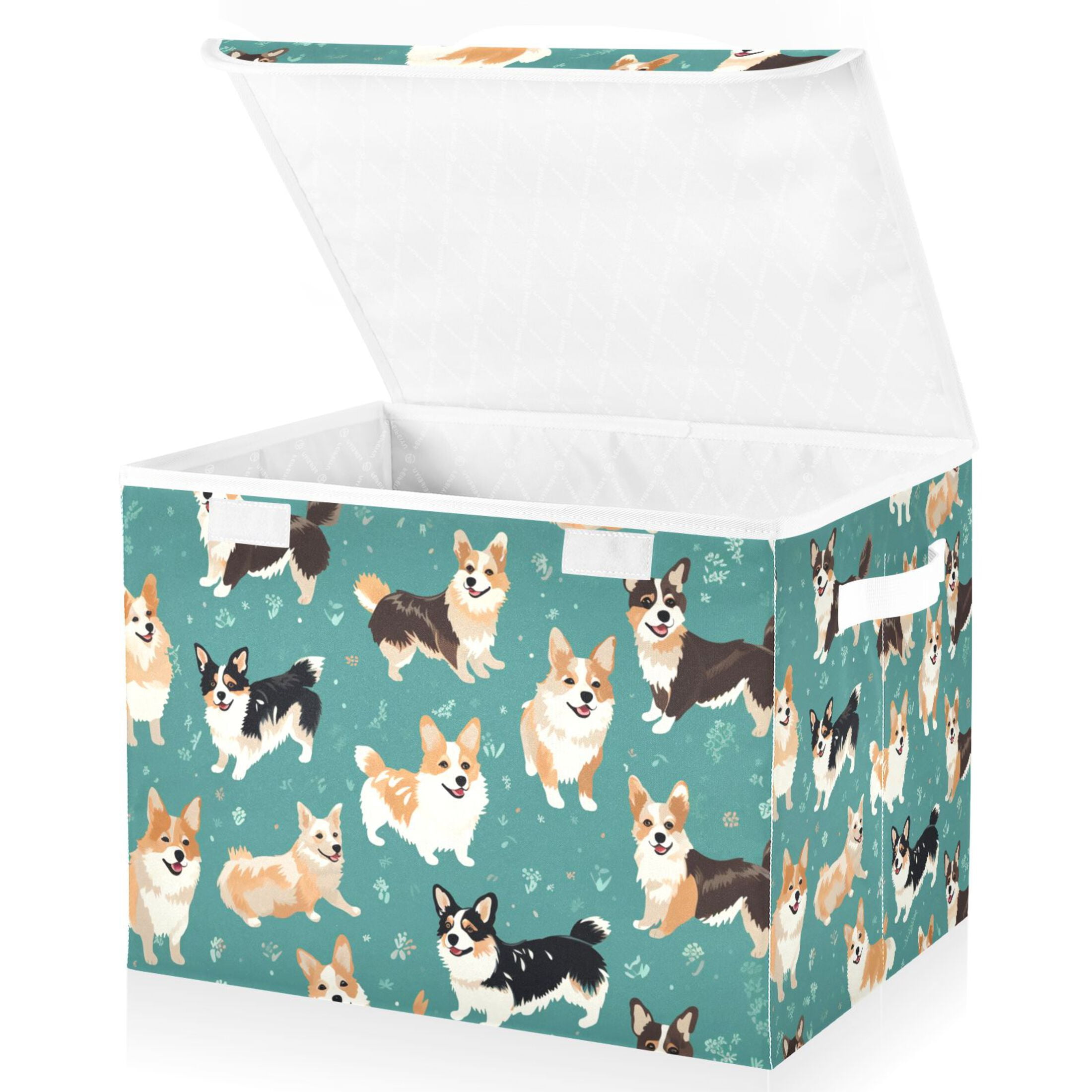 Large Lidded Foldable Storage Baskets Cubes Boxes Lids Bin for Home ...