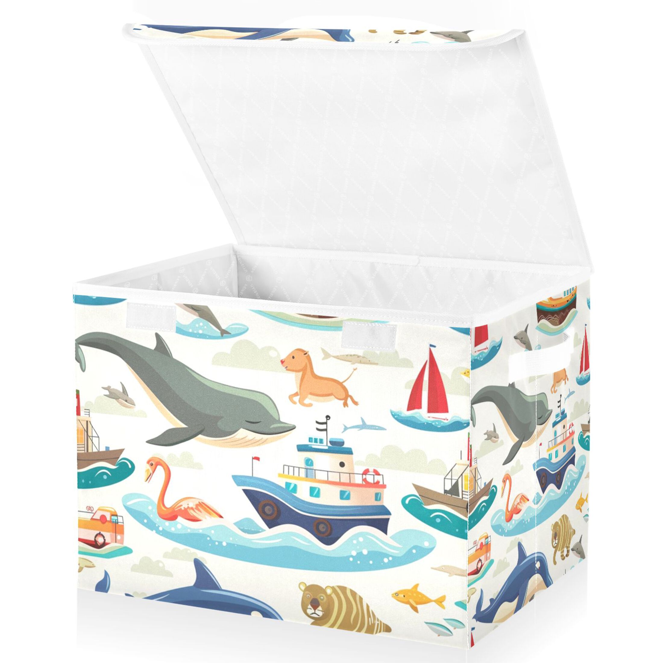 Large Lidded Foldable Storage Baskets Cubes Boxes Lids Bin for Home ...