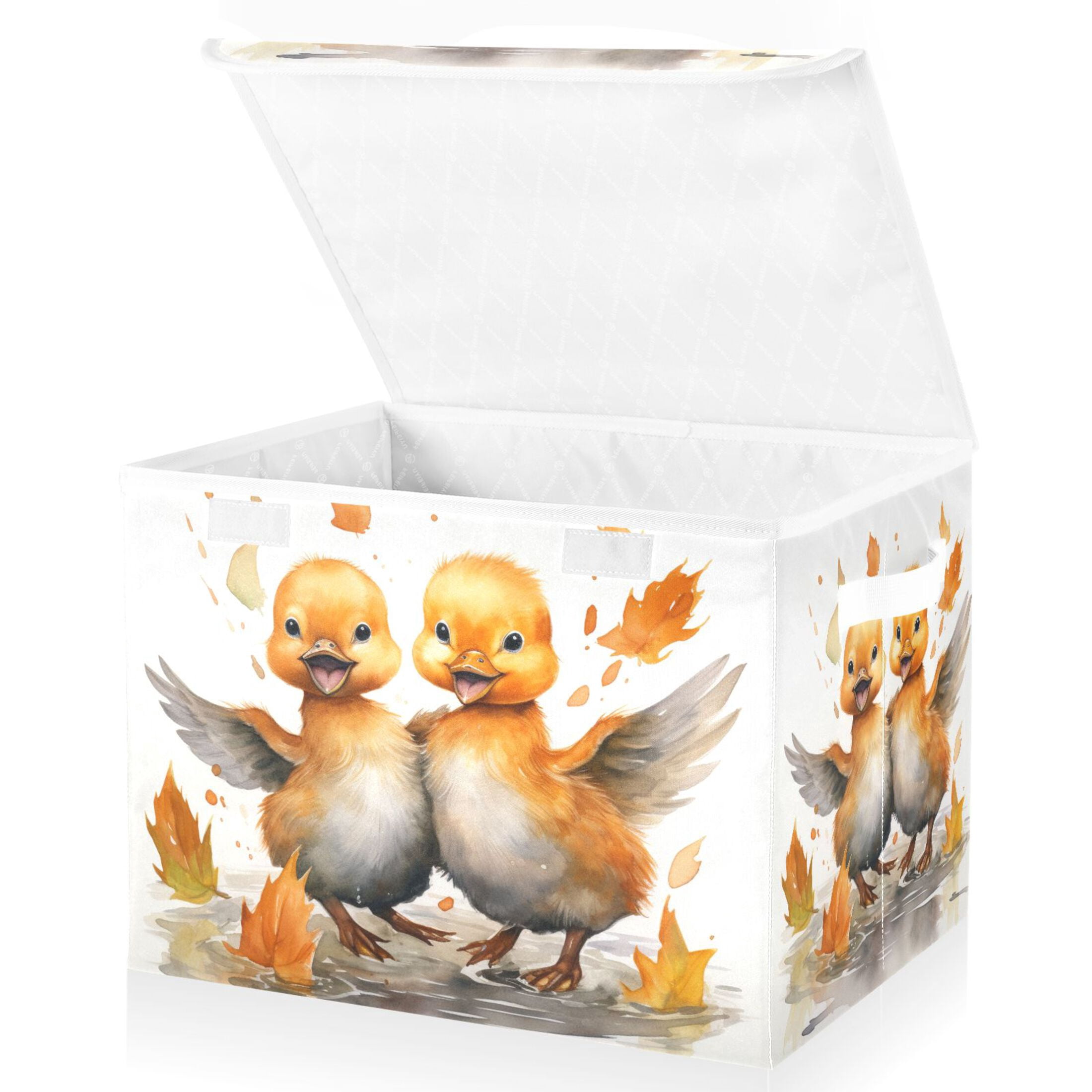 Large Lidded Foldable Storage Baskets Cubes Boxes Lids Bin for Home ...