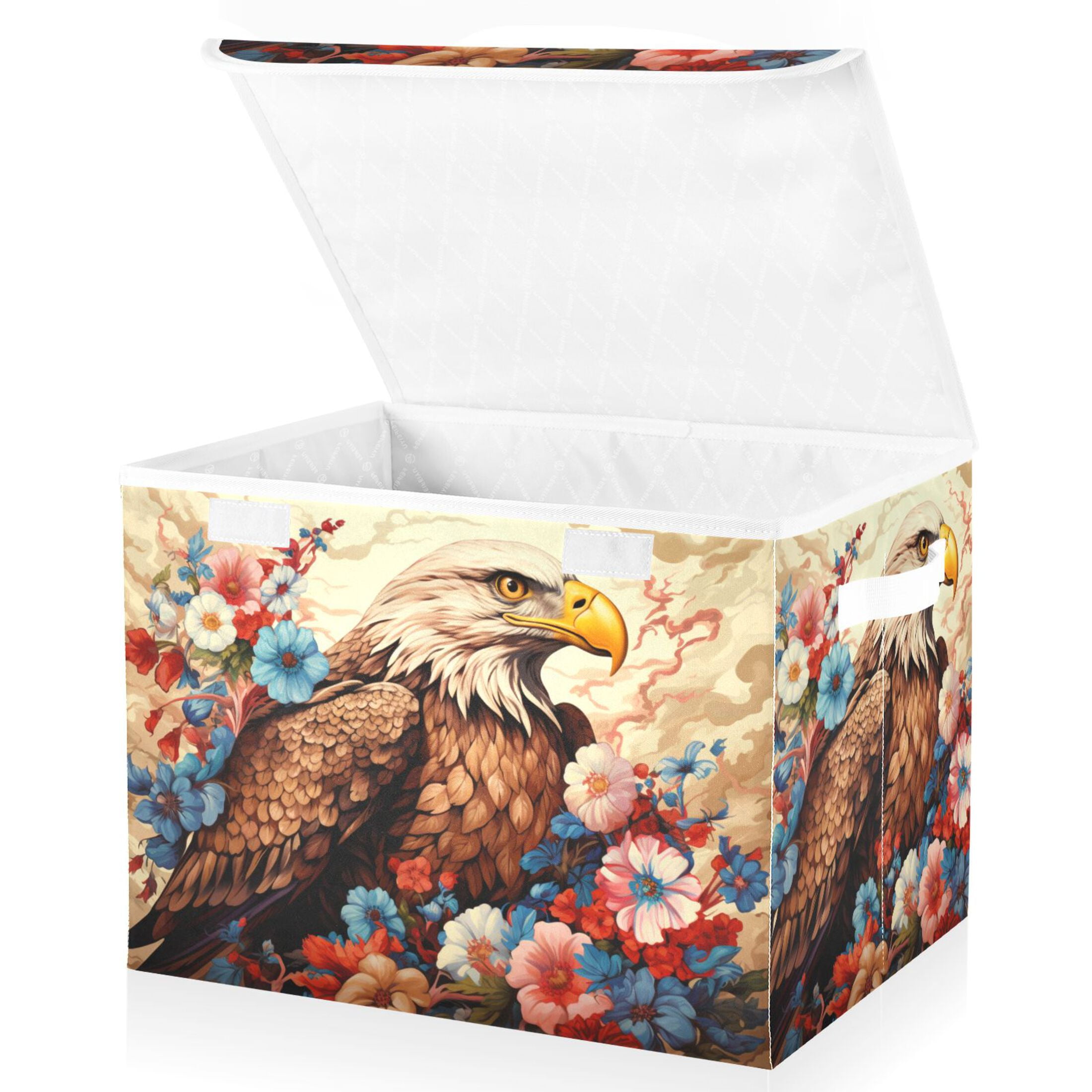 Large Lidded Foldable Storage Baskets Cubes Boxes Lids Bin for Home ...