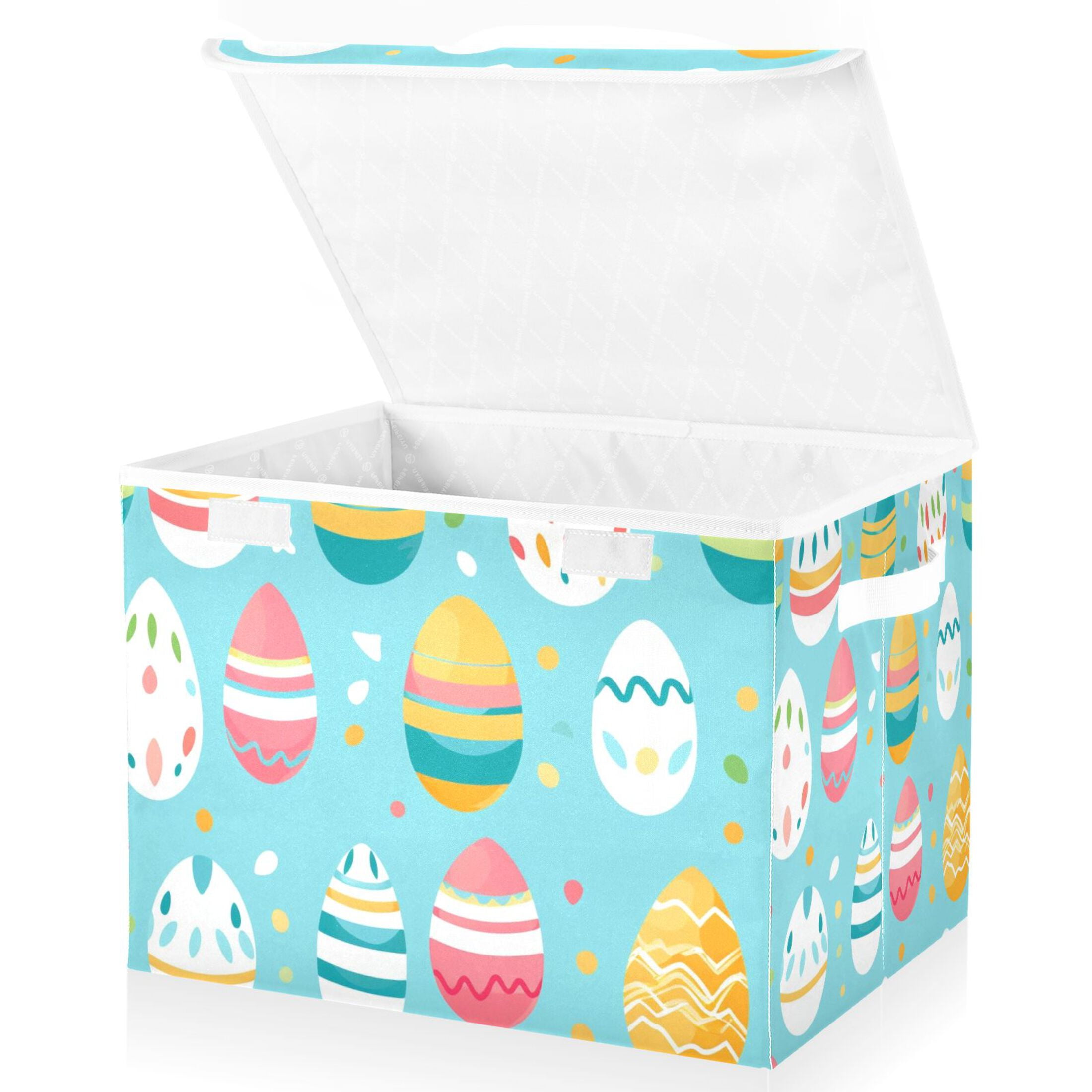 Large Lidded Foldable Storage Baskets Cubes Boxes Lids Bin for Home ...