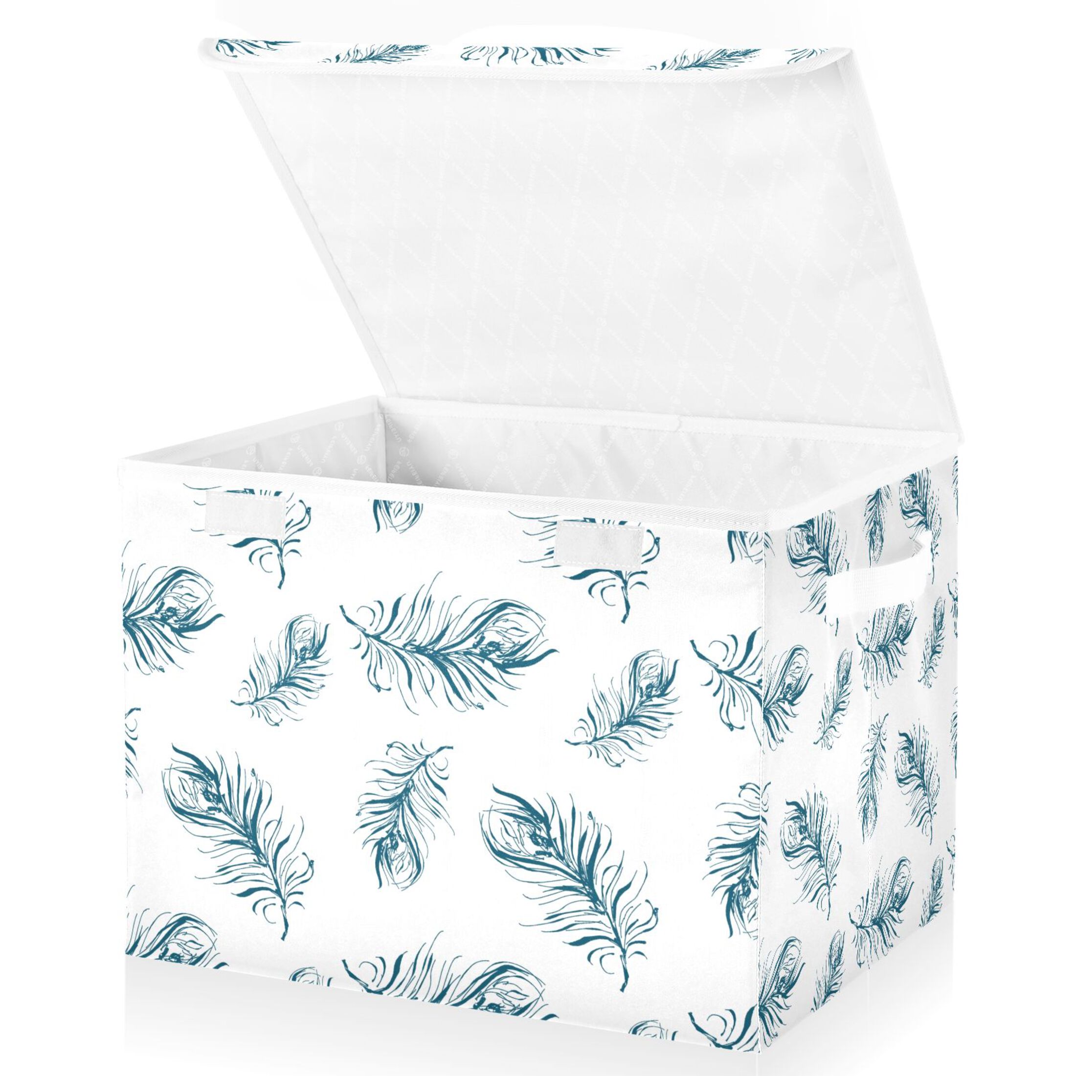 Large Lidded Foldable Storage Baskets Cubes Boxes Lids Bin for Home ...