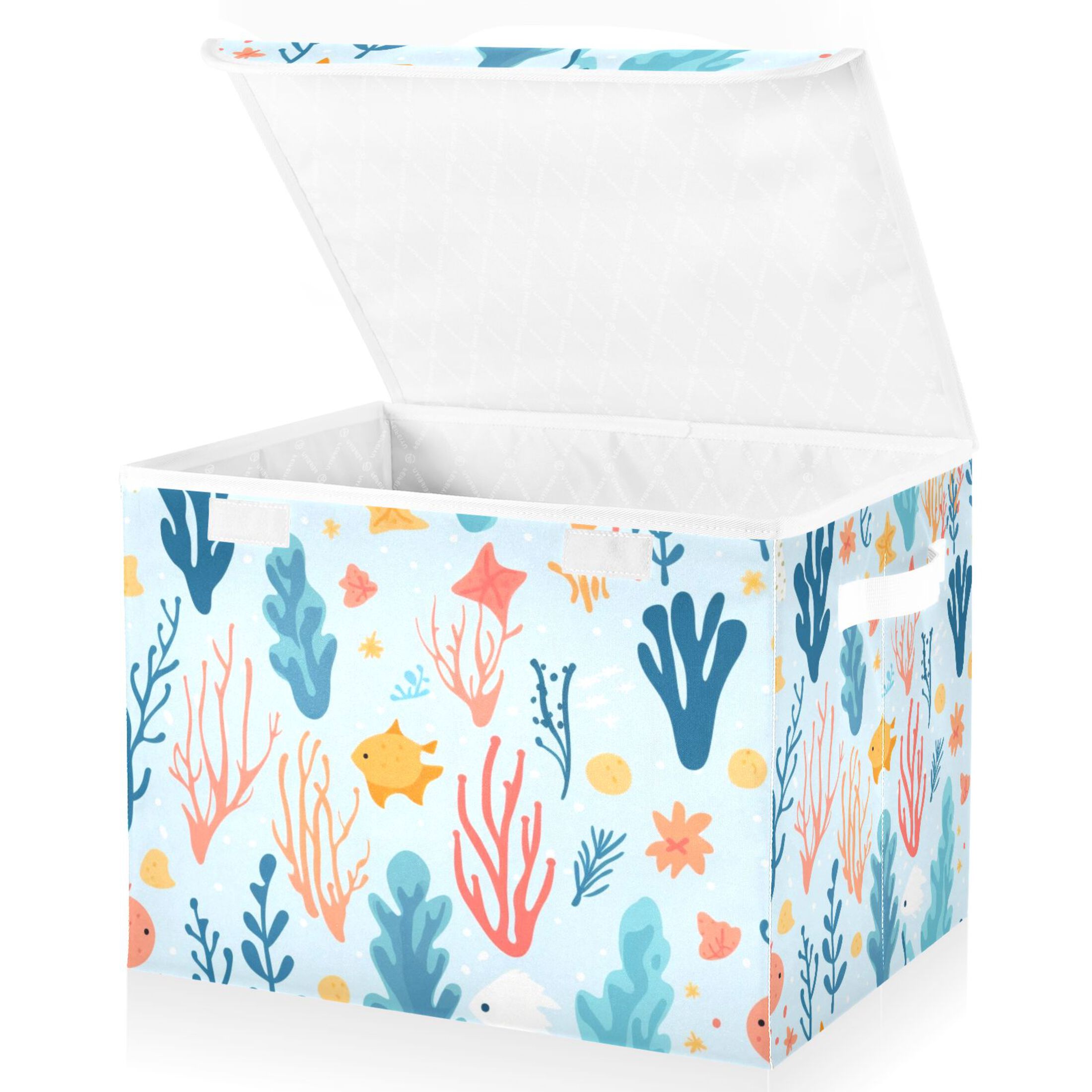 Large Lidded Foldable Storage Baskets Cubes Boxes Lids Bin for Home ...