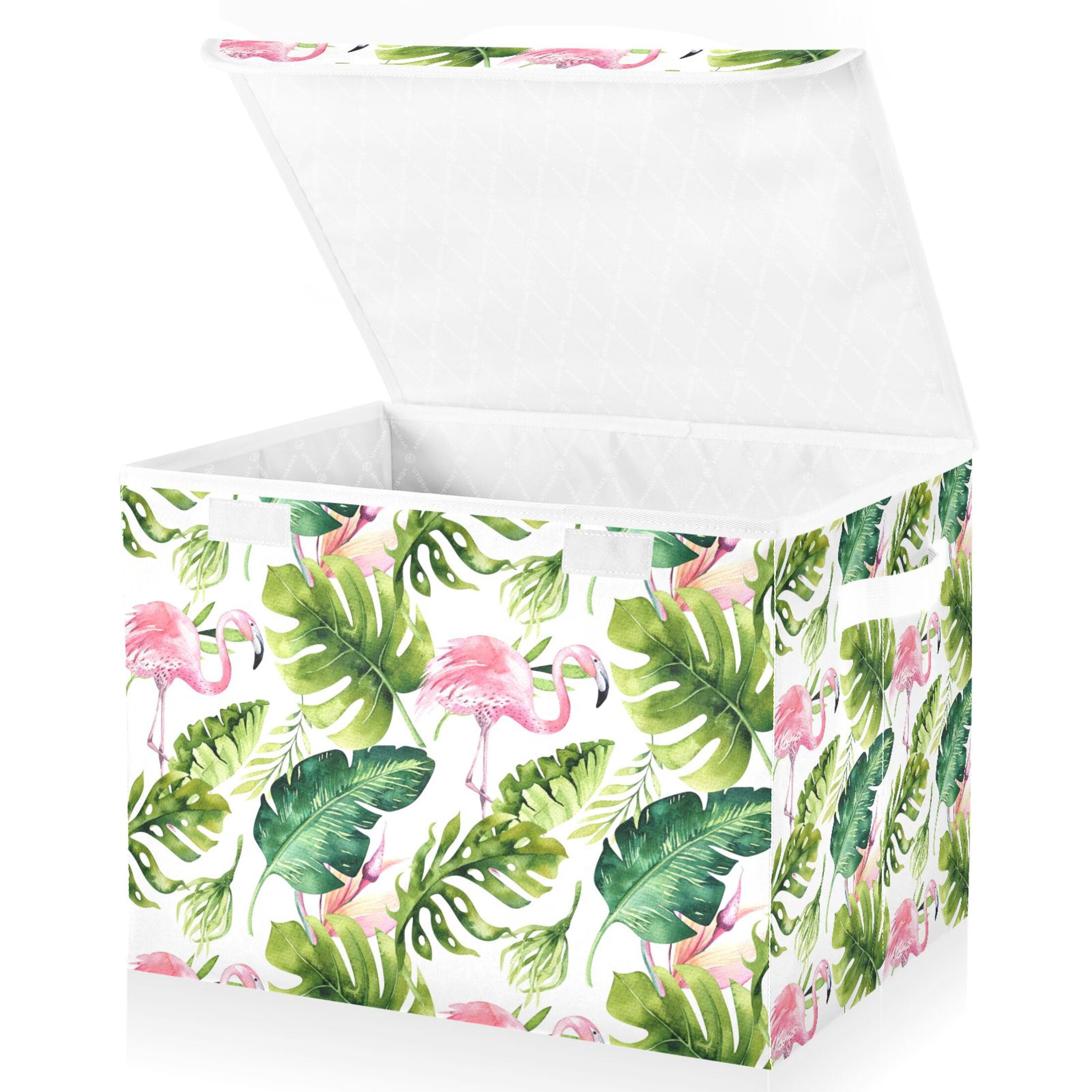 Large Lidded Foldable Storage Baskets Cubes Boxes Lids Bin for Home ...