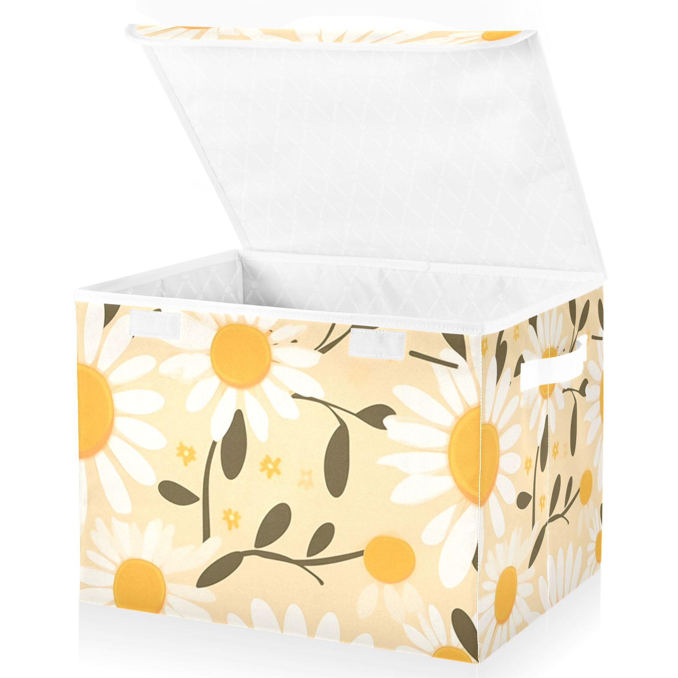 Large Lidded Foldable Storage Baskets Cubes Boxes Lids Bin for Home ...