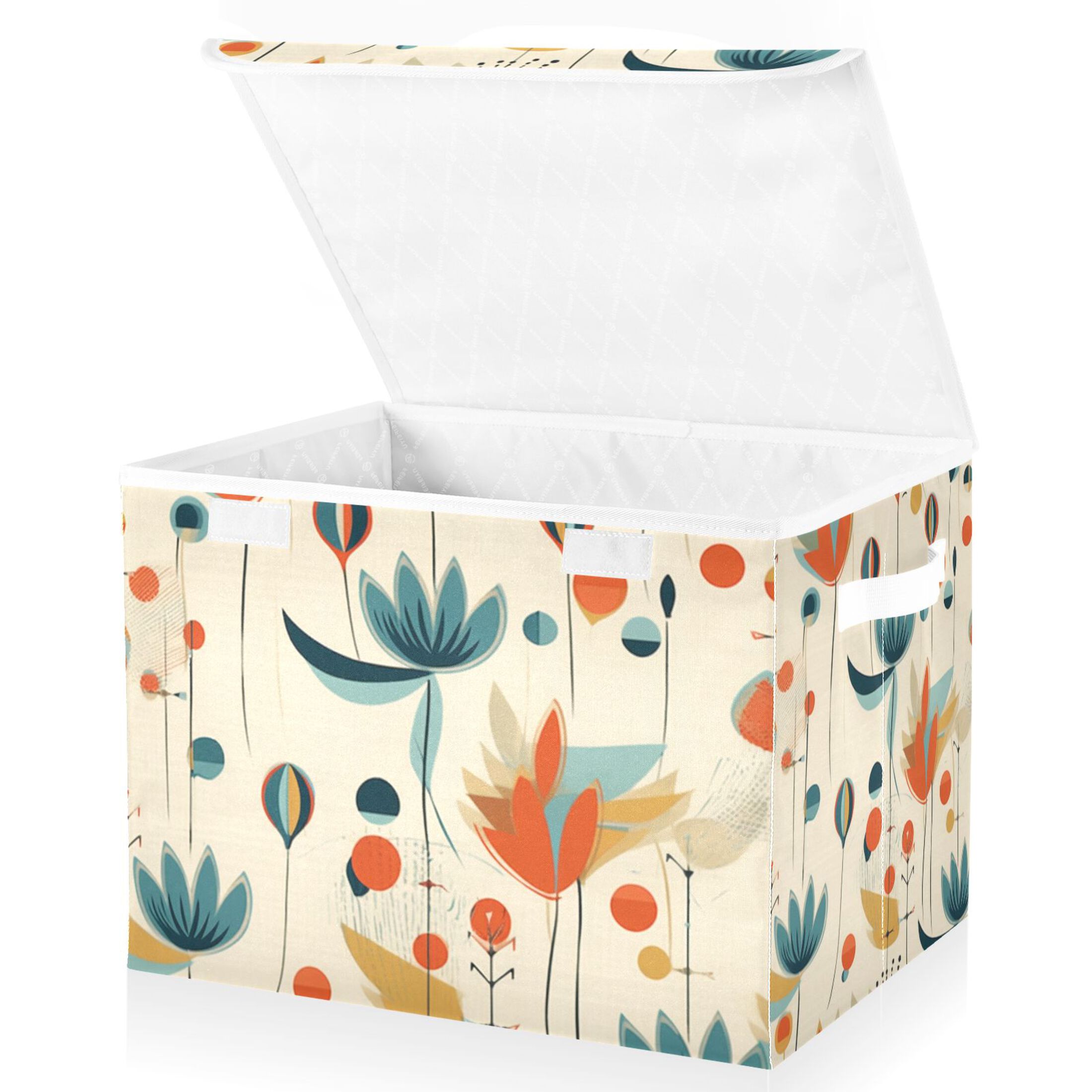 Large Lidded Foldable Storage Baskets Cubes Boxes Lids Bin for Home ...