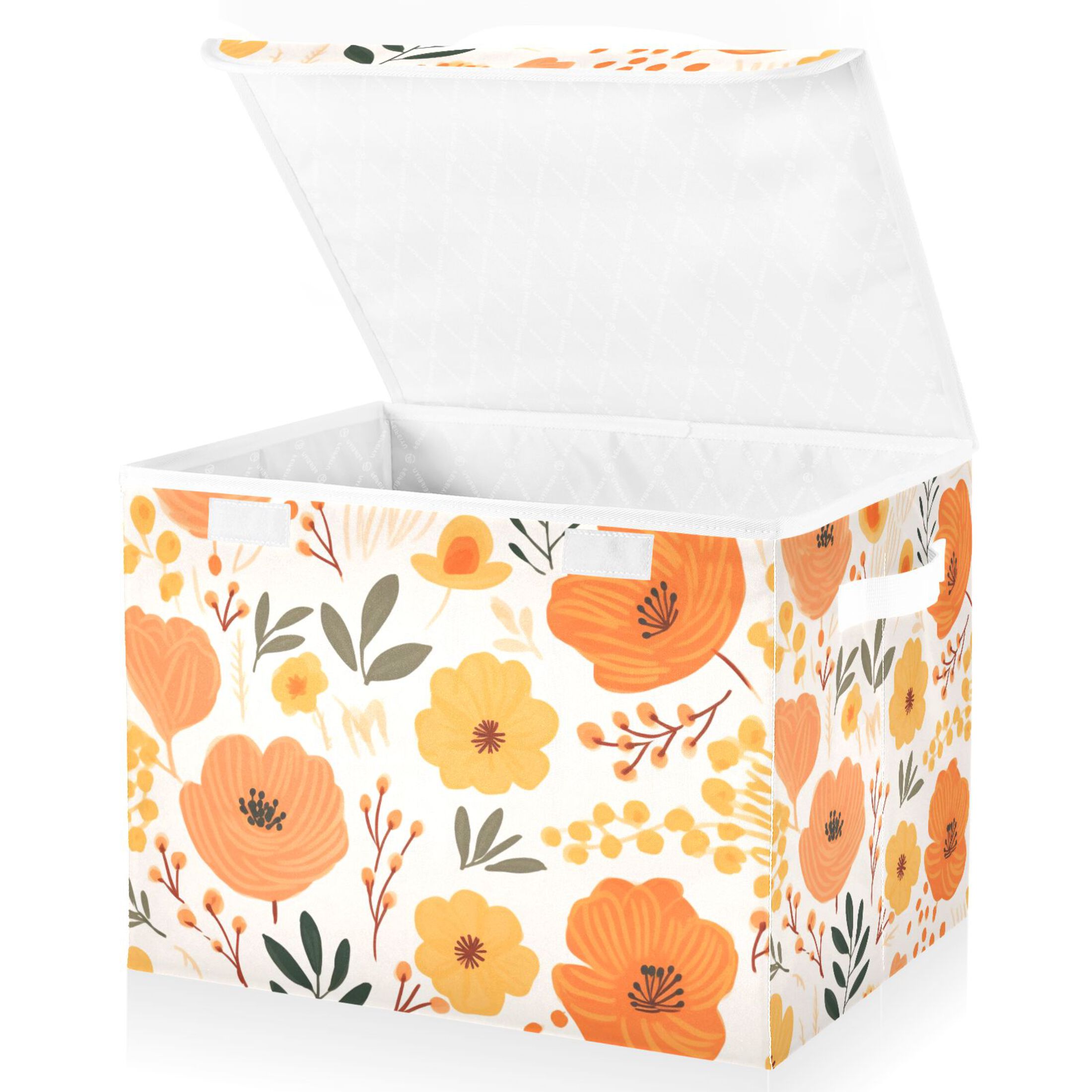 Large Lidded Foldable Storage Baskets Cubes Boxes Lids Bin for Home ...