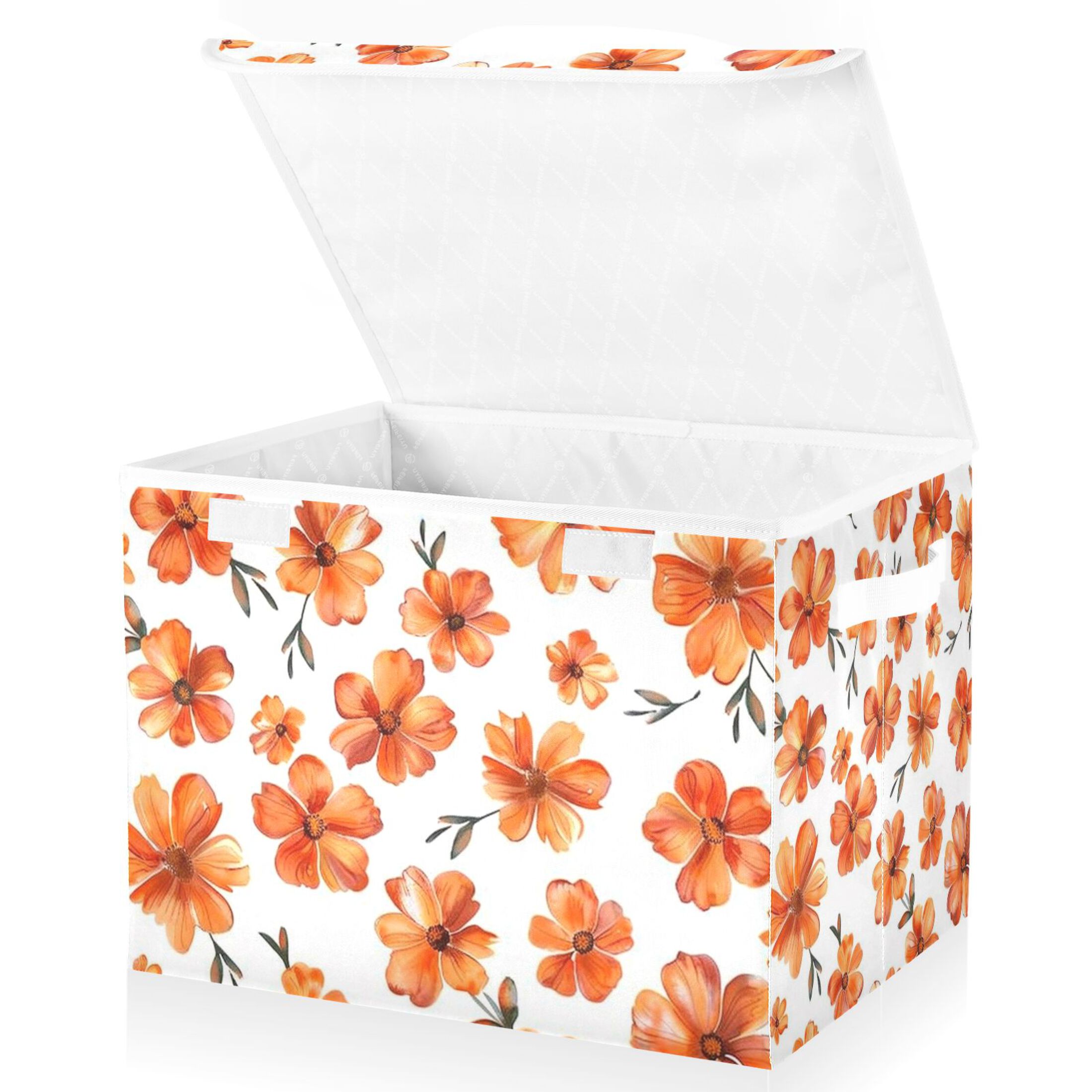 Large Lidded Foldable Storage Baskets Cubes Boxes Lids Bin for Home ...