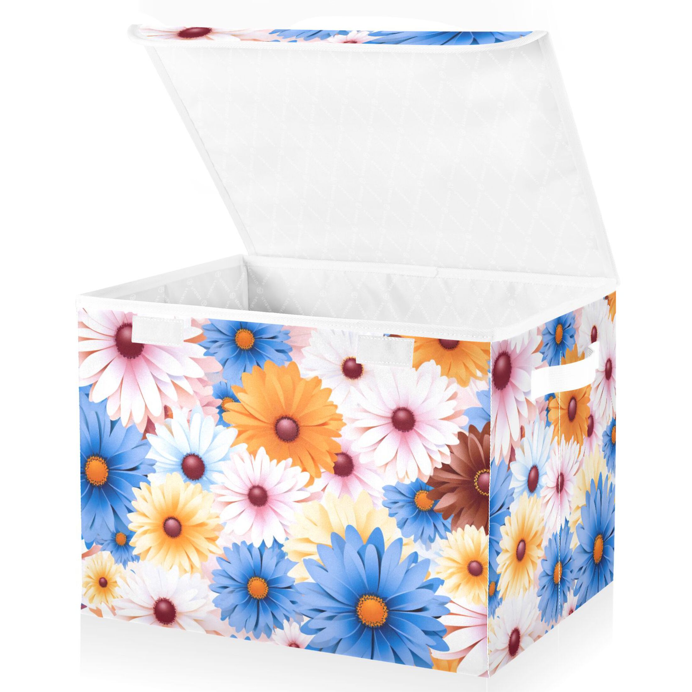 Large Lidded Foldable Storage Baskets Cubes Boxes Lids Bin for Home ...