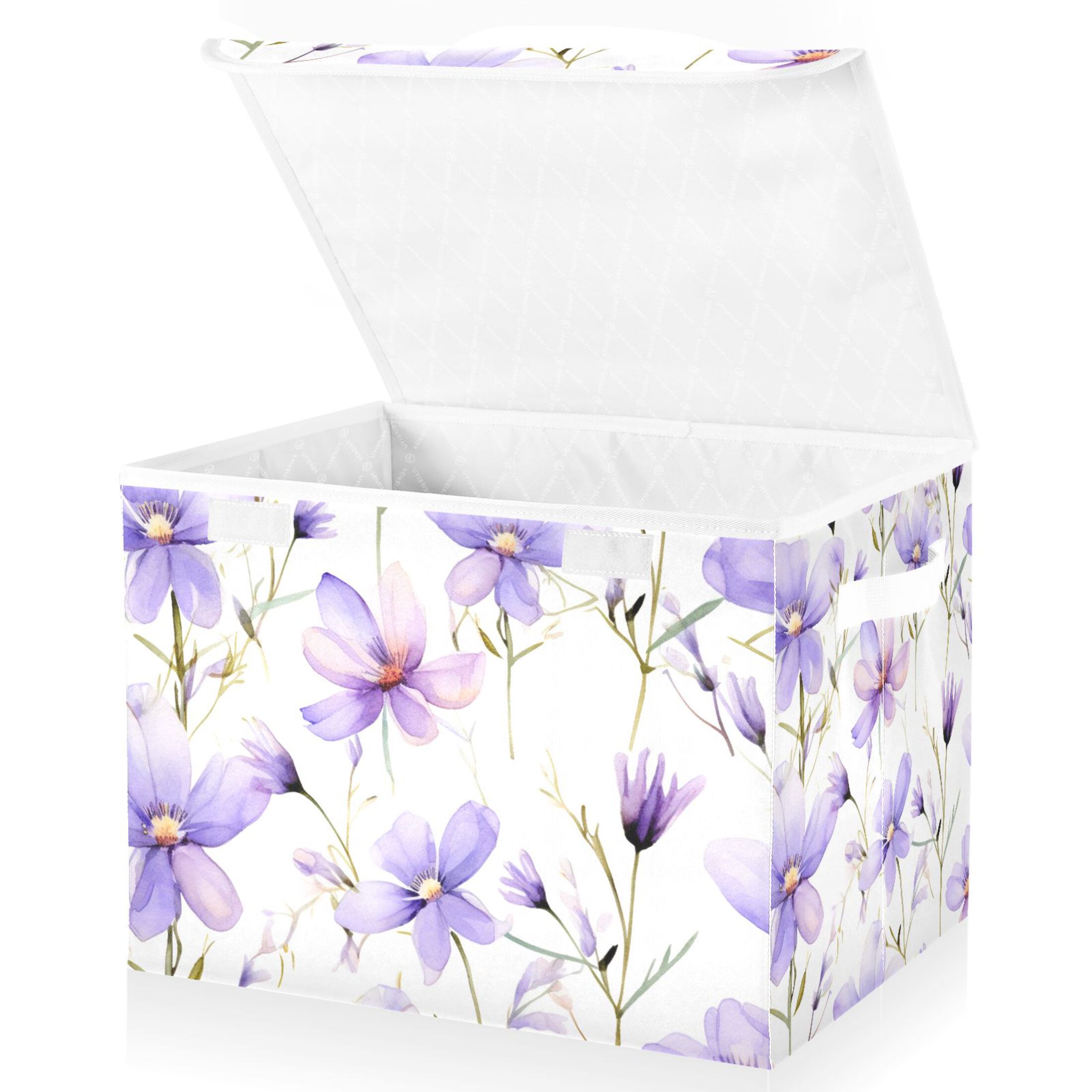 Large Lidded Foldable Storage Baskets Cubes Boxes Lids Bin for Home ...