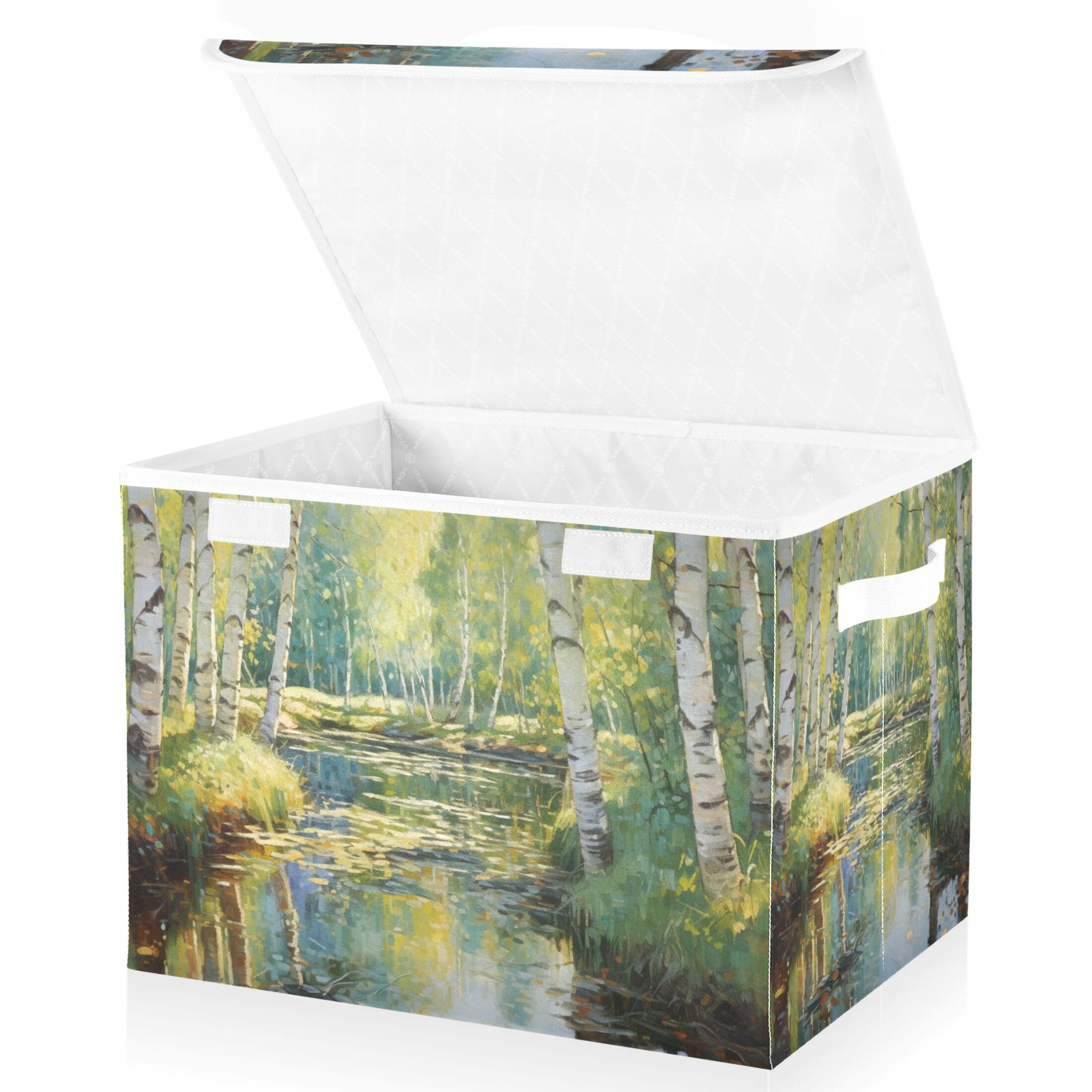 Large Lidded Foldable Storage Baskets Cubes Boxes Lids Bin for Home ...