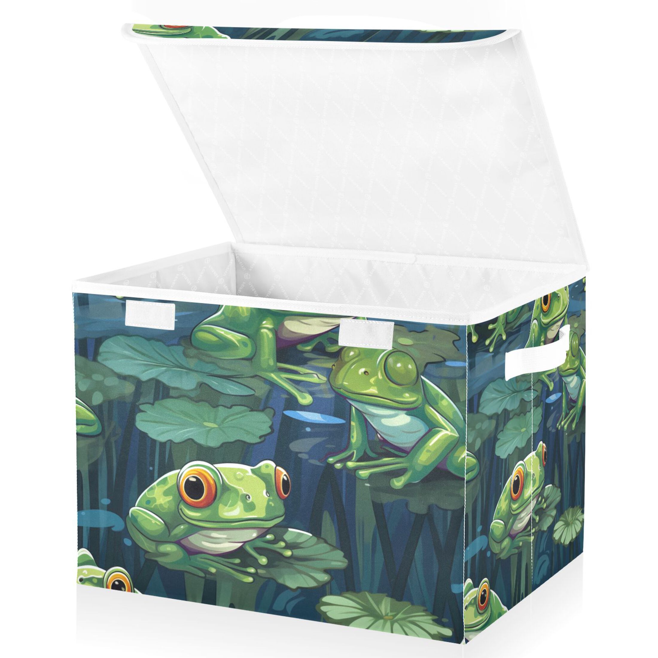 Large Lidded Foldable Storage Baskets Cubes Boxes Lids Bin for Home ...