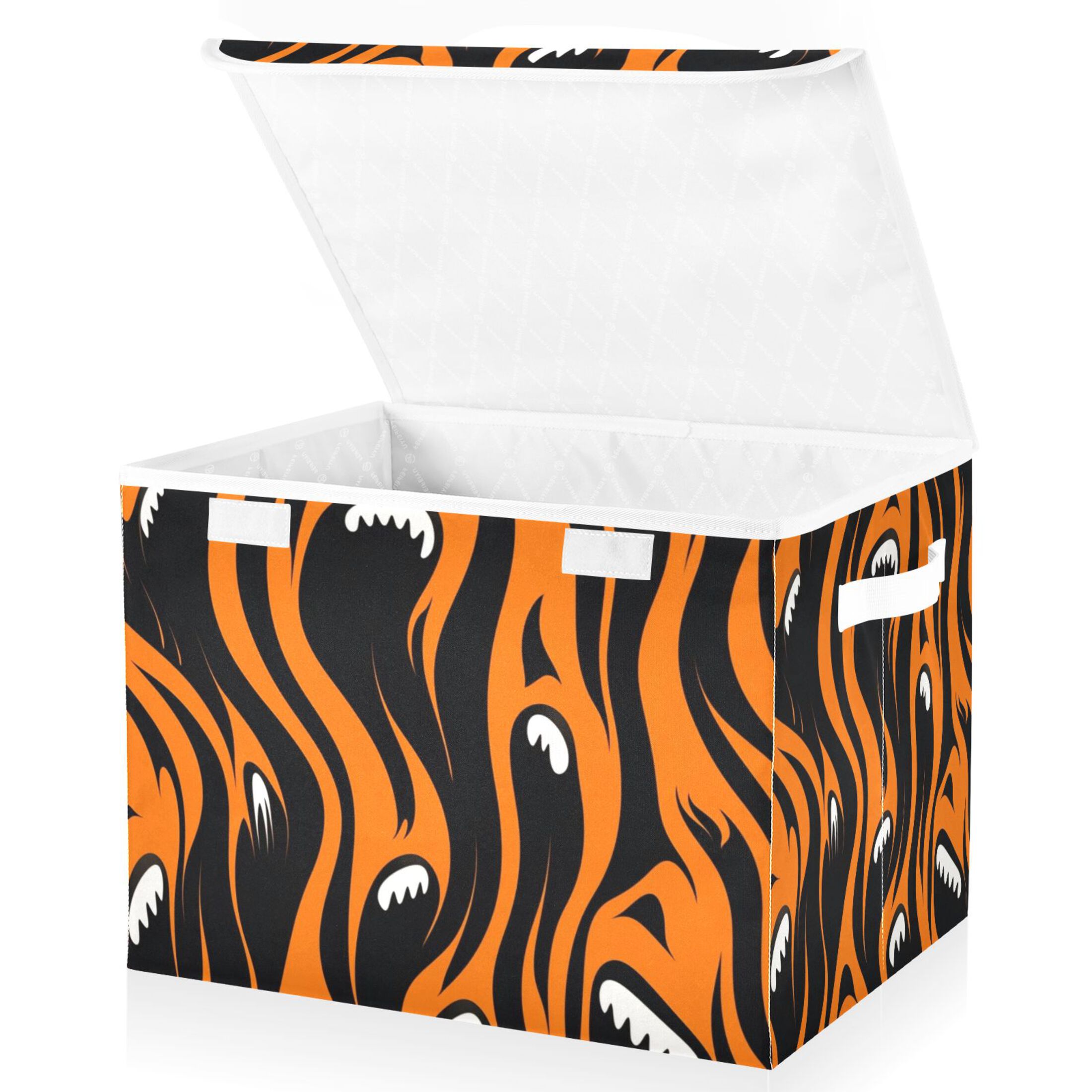 Large Lidded Foldable Storage Baskets Cubes Boxes Lids Bin for Home ...