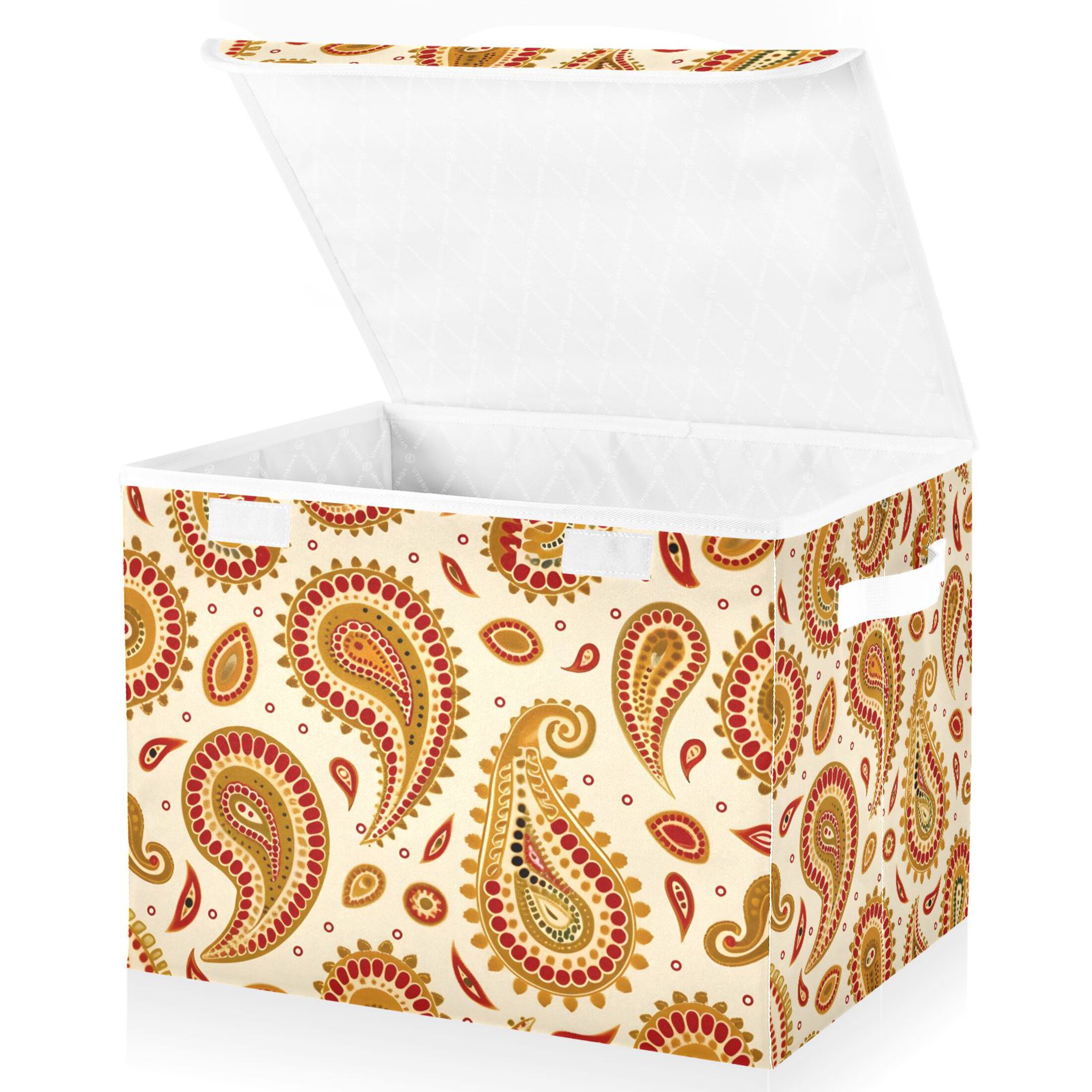 Large Lidded Foldable Storage Baskets Cubes Boxes Lids Bin for Home ...