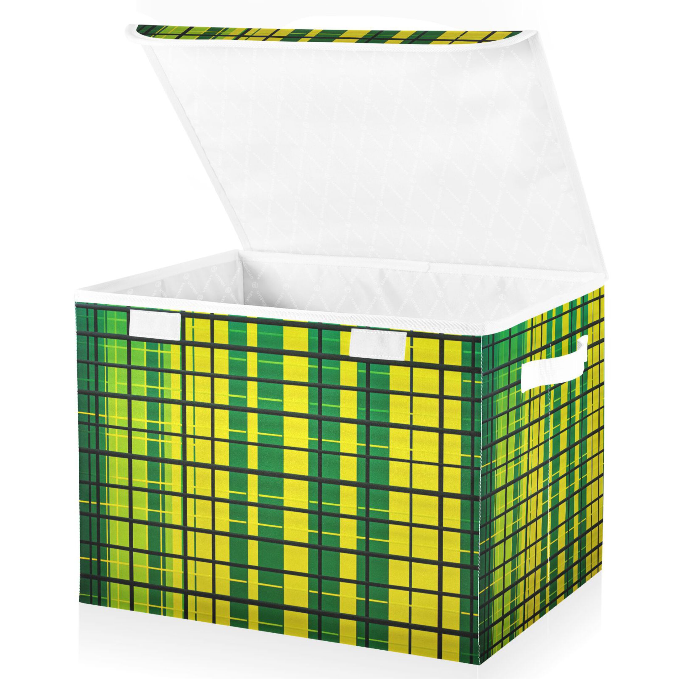 Large Lidded Foldable Storage Baskets Cubes Boxes Lids Bin for Home ...