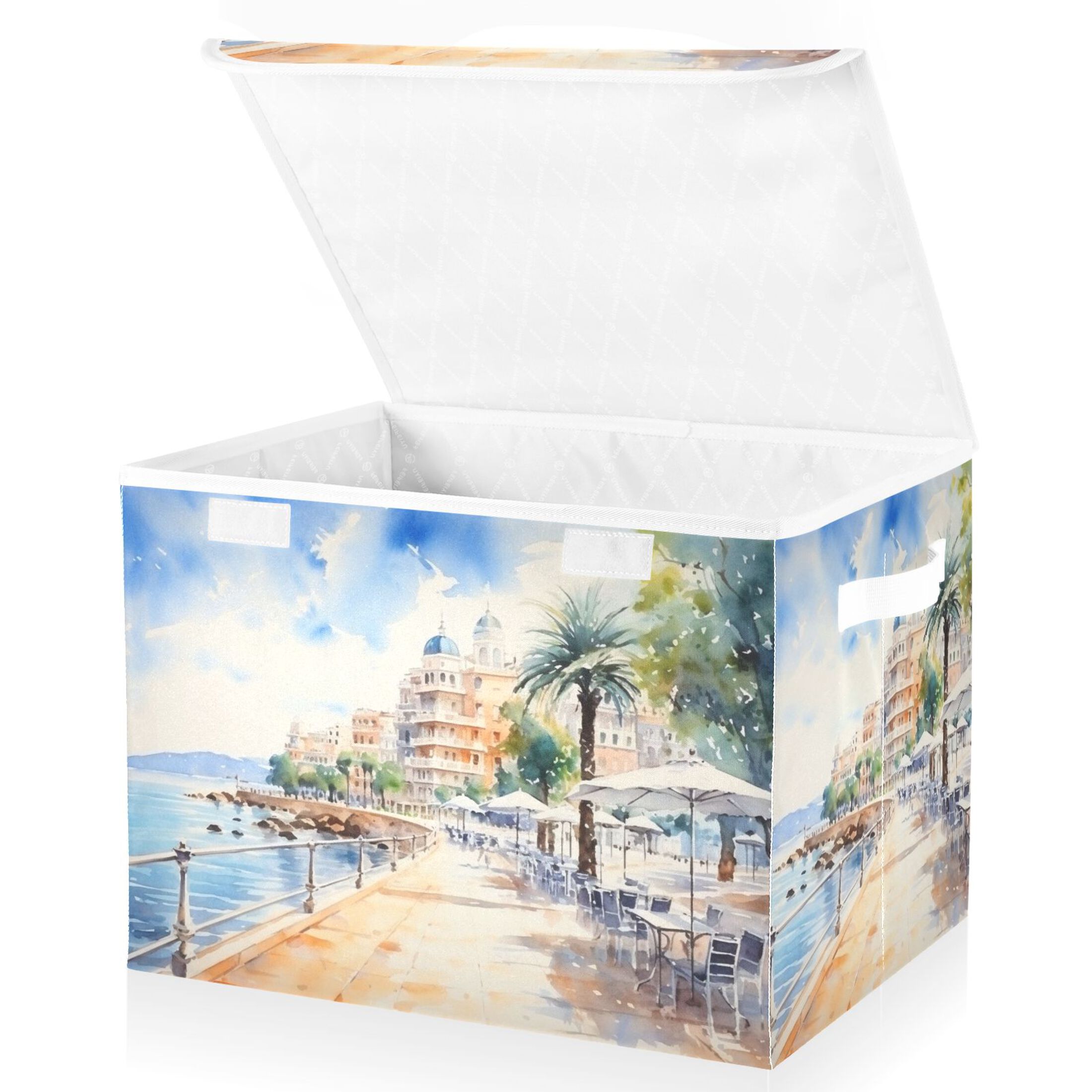 Large Lidded Foldable Storage Baskets Cubes Boxes Lids Bin for Home ...