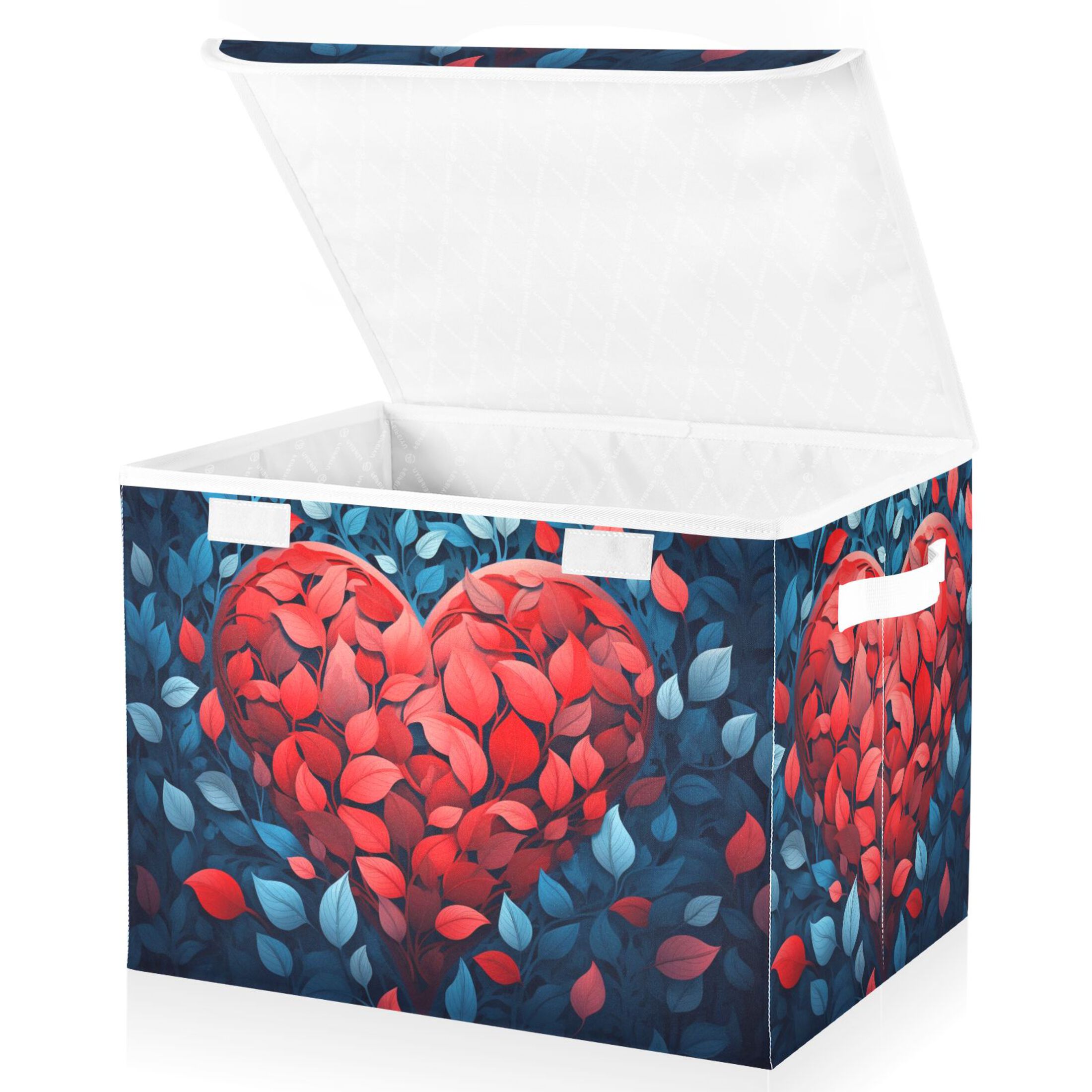 Large Lidded Foldable Storage Baskets Cubes Boxes Lids Bin for Home ...