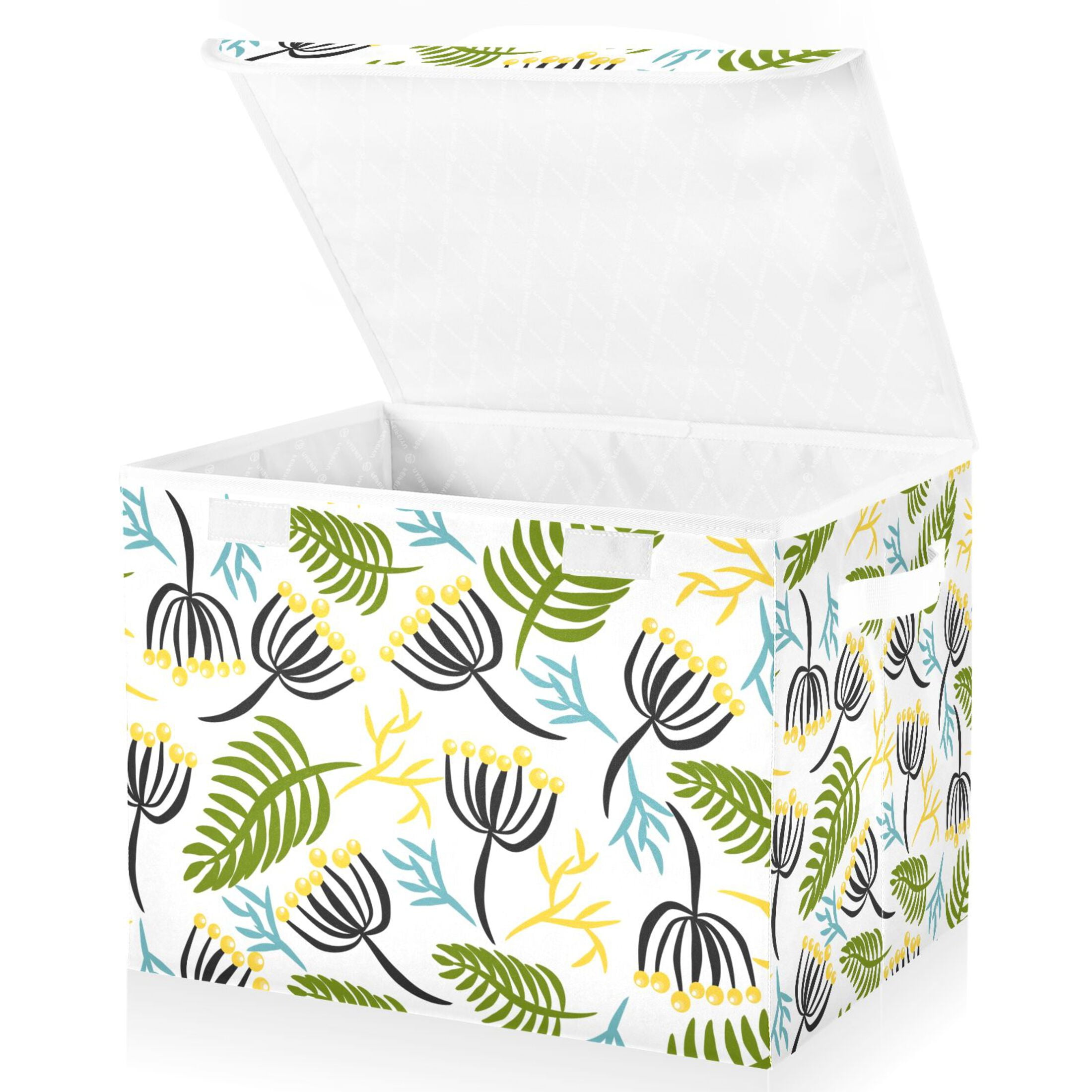 Large Lidded Foldable Storage Baskets Cubes Boxes Lids Bin for Home ...